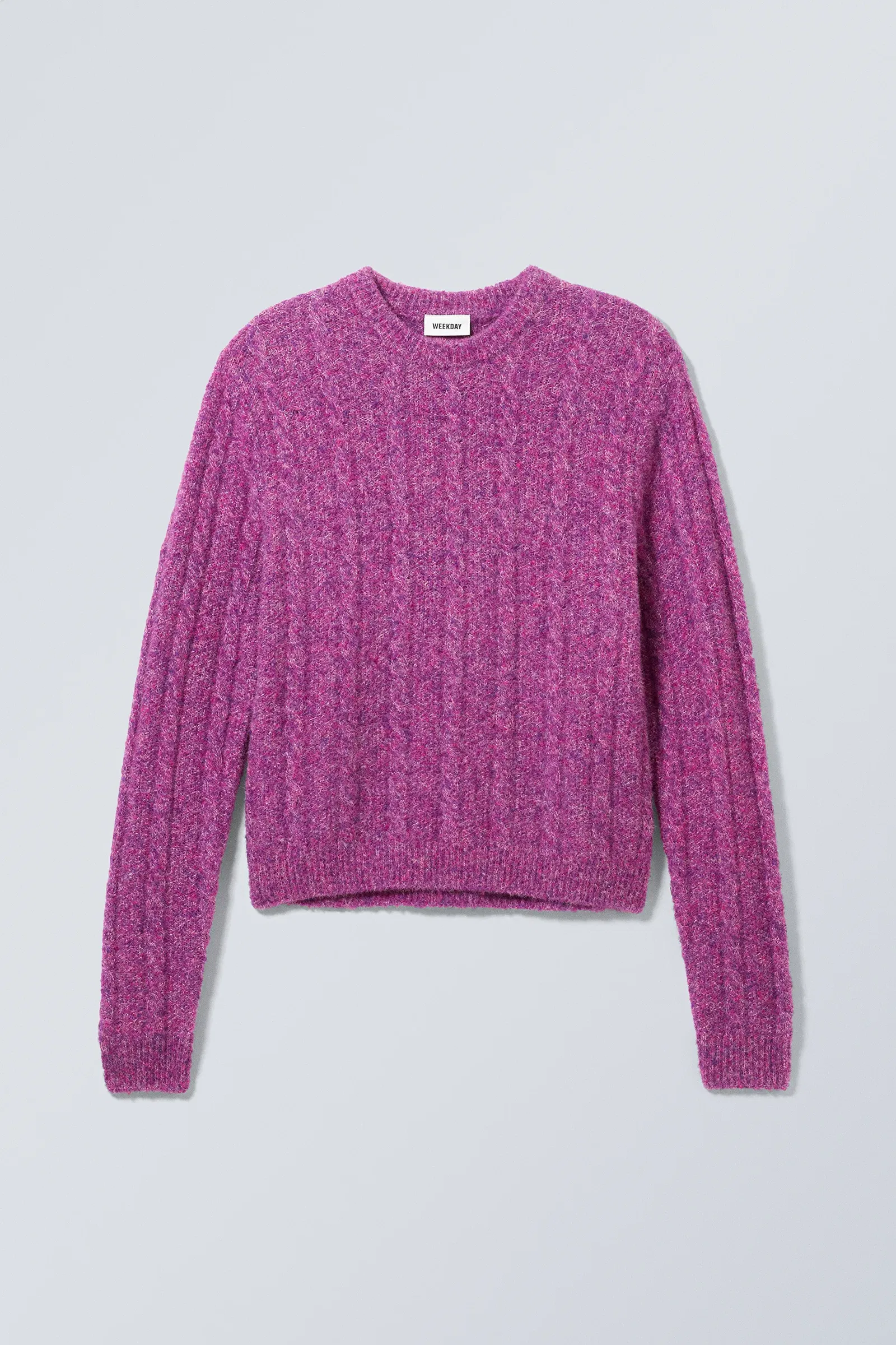 WEEKDAY Jesper Wool Blend Knit Sweater in Dark Pink | endource
