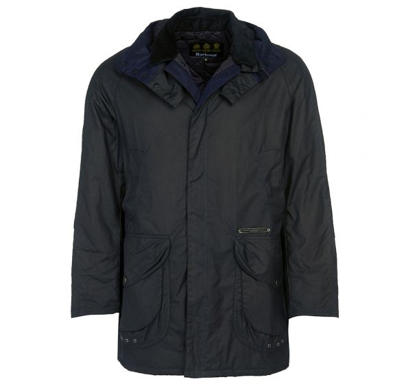 BARBOUR Gold Standard Supa-Beaufort Waxed Cotton Jacket in Navy | endource