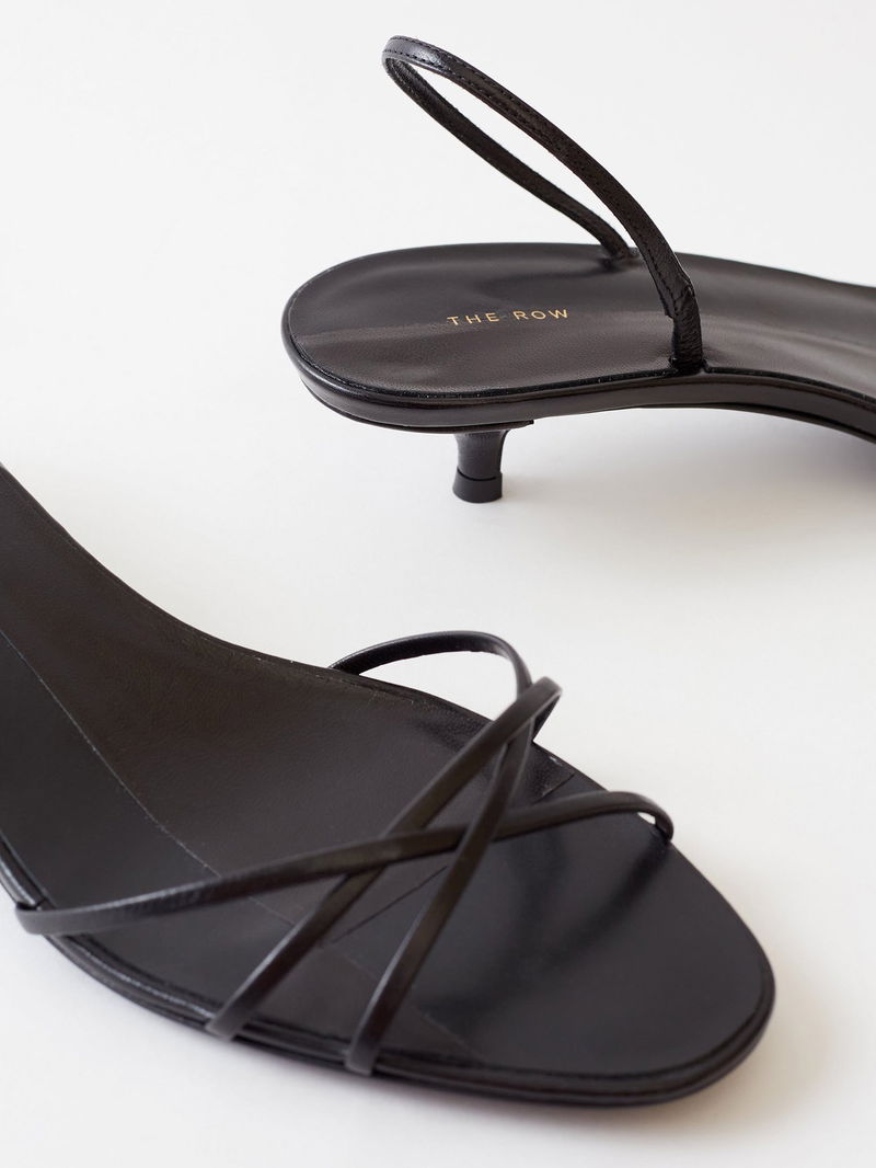 THE ROW Harlow 35 Leather Sandals in Black | Endource