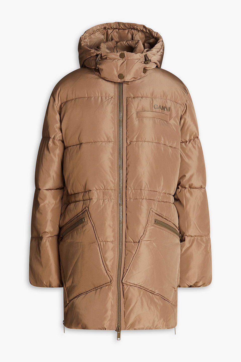 GANNI Quilted Shell Hooded Parka | endource