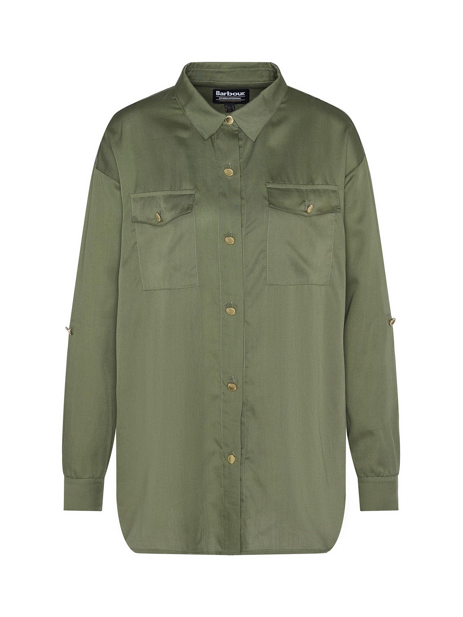 BARBOUR Nebula Button Shirt in Deep Covert Green | endource