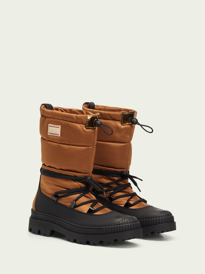 SCOTCH & SODA Conni Mid-Rise Boot in bronze | Endource