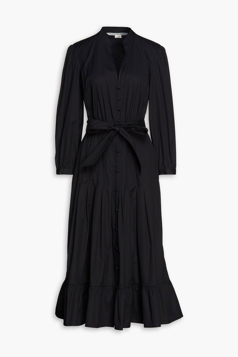 VERONICA BEARD Izie Pleated Cotton-Blend Poplin Midi Shirt Dress in ...