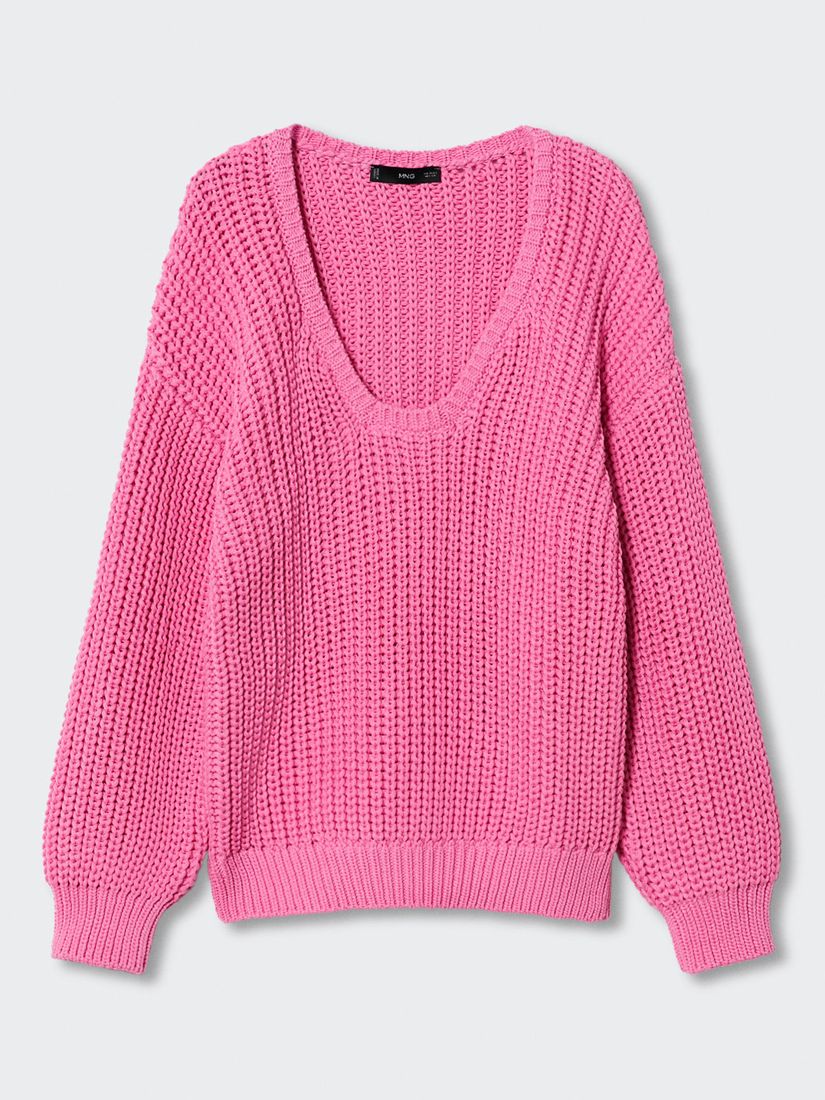 MANGO Chunky Knitted Jumper in Pink | endource