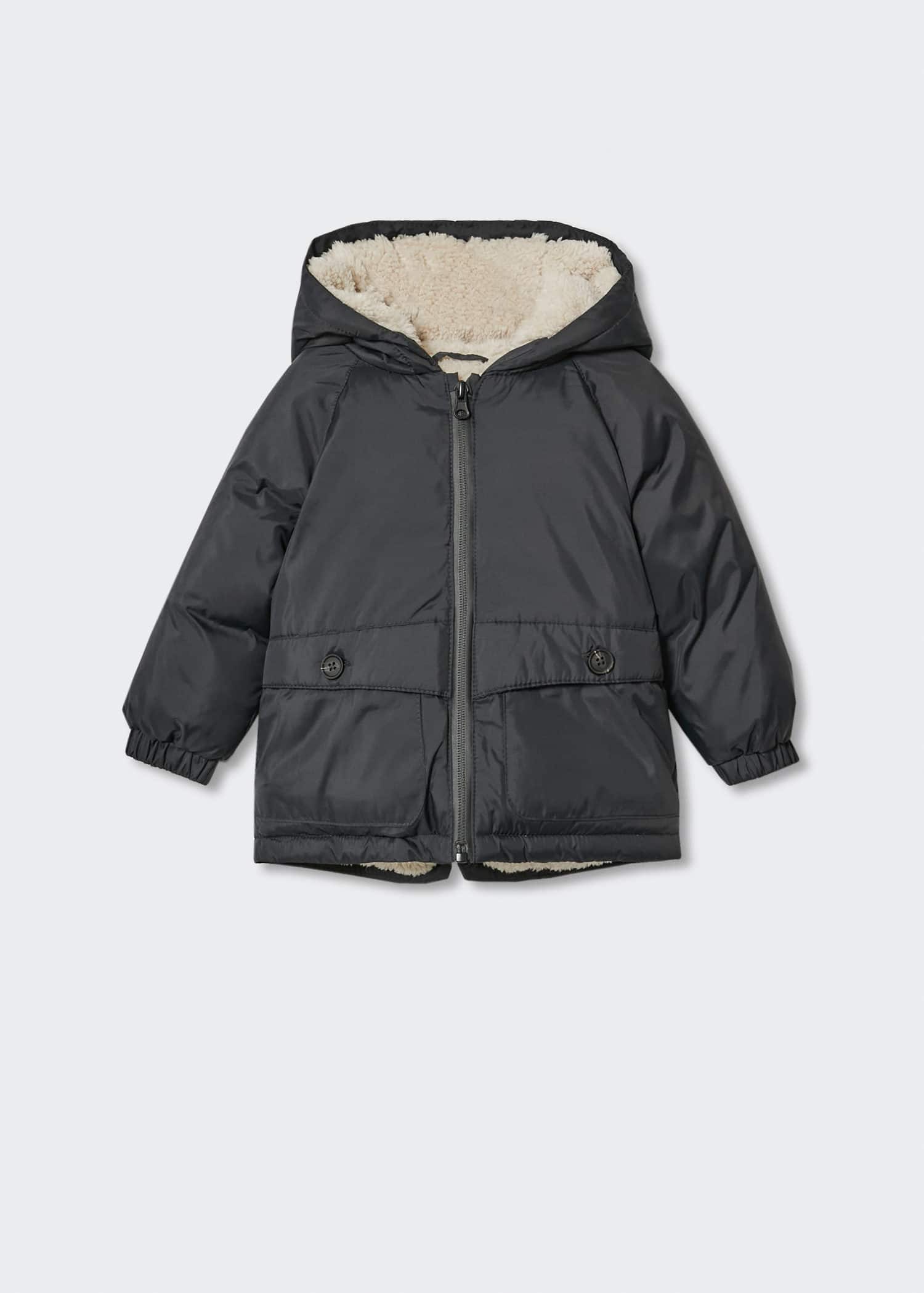 MANGO Padded Anorak With Shearling Lining | endource