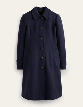 BODEN Durham Wool Collared Coat in Navy | endource
