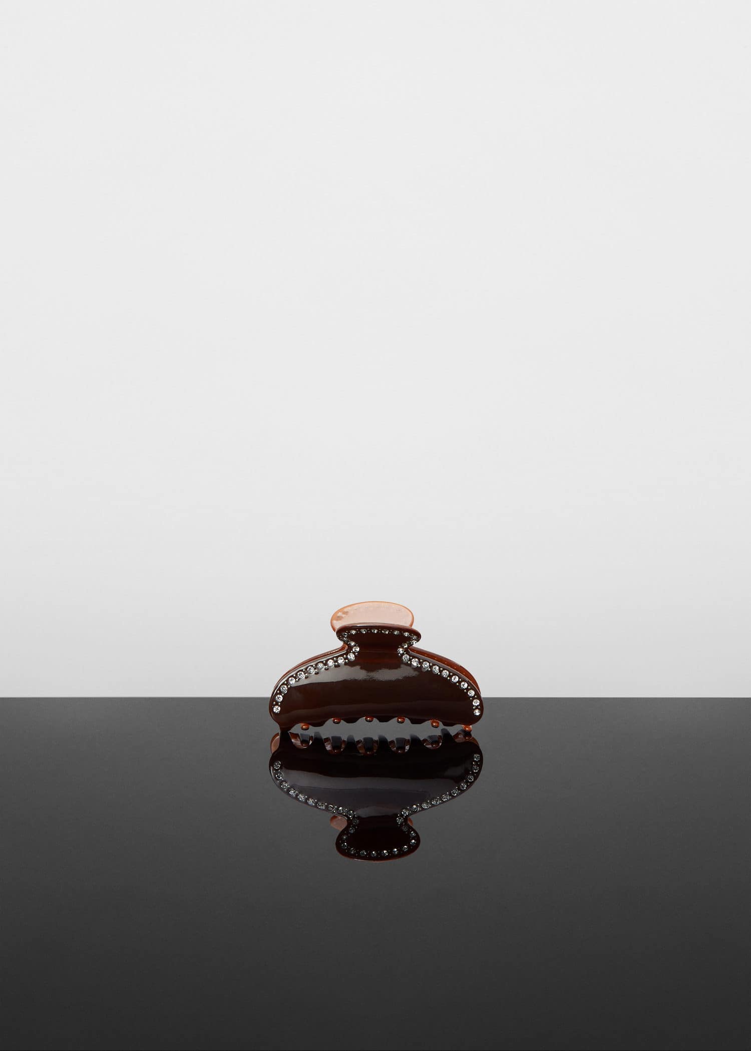 MANGO Mango x Jen Ceballos - Rhinestone Hair Clip in Brown | Endource