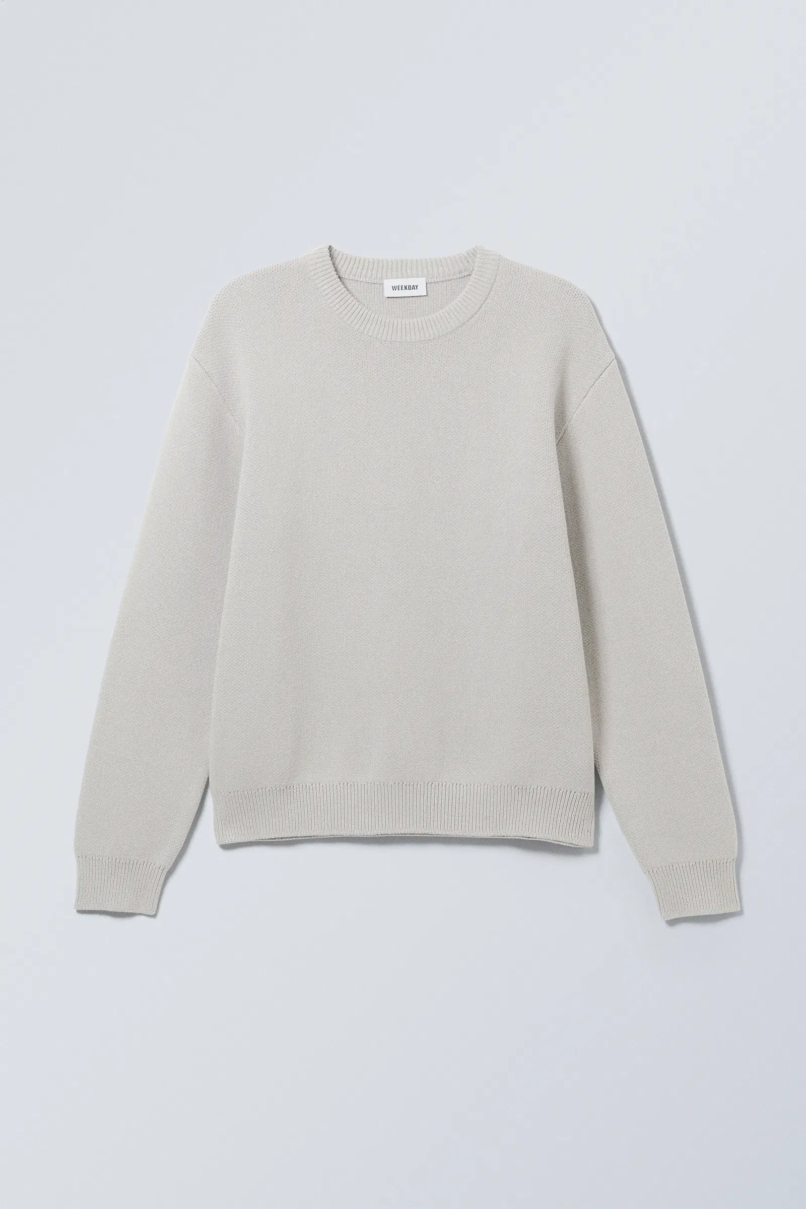 WEEKDAY Fabian Jacquard Knit Sweater in Light Dusty Grey | endource