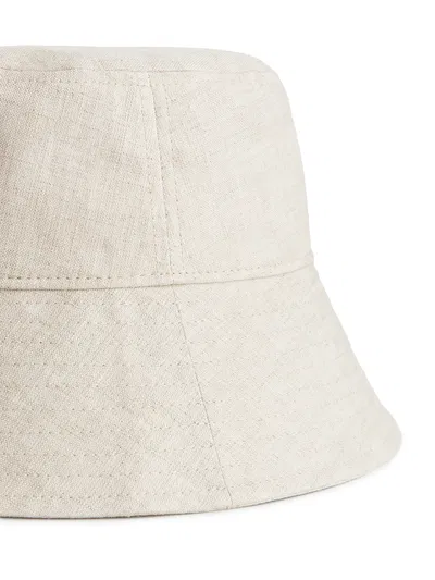 ARKET Linen Bucket Hat in Beige | Endource