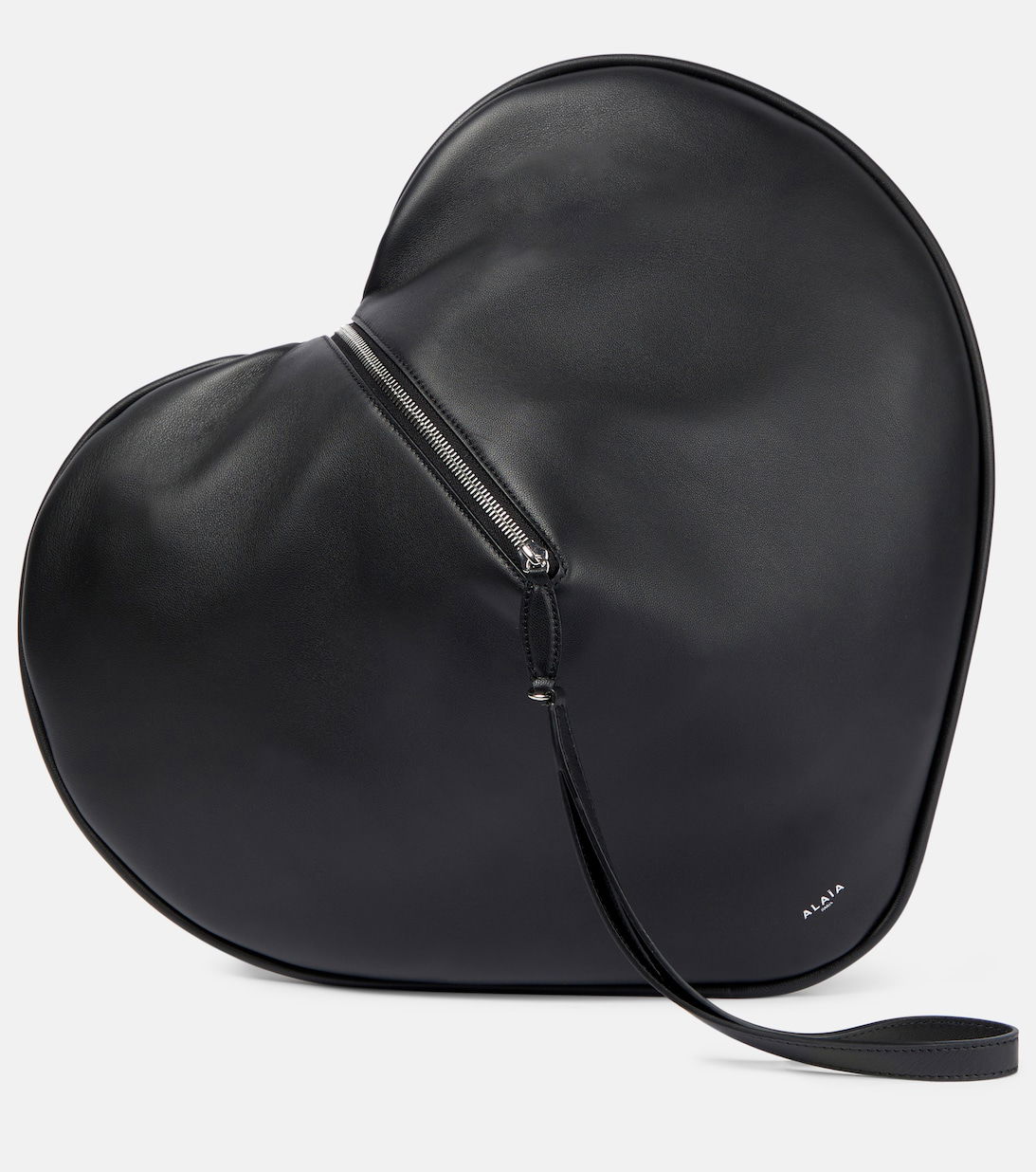 Alaïa Leather Heart Clutch in Black | endource