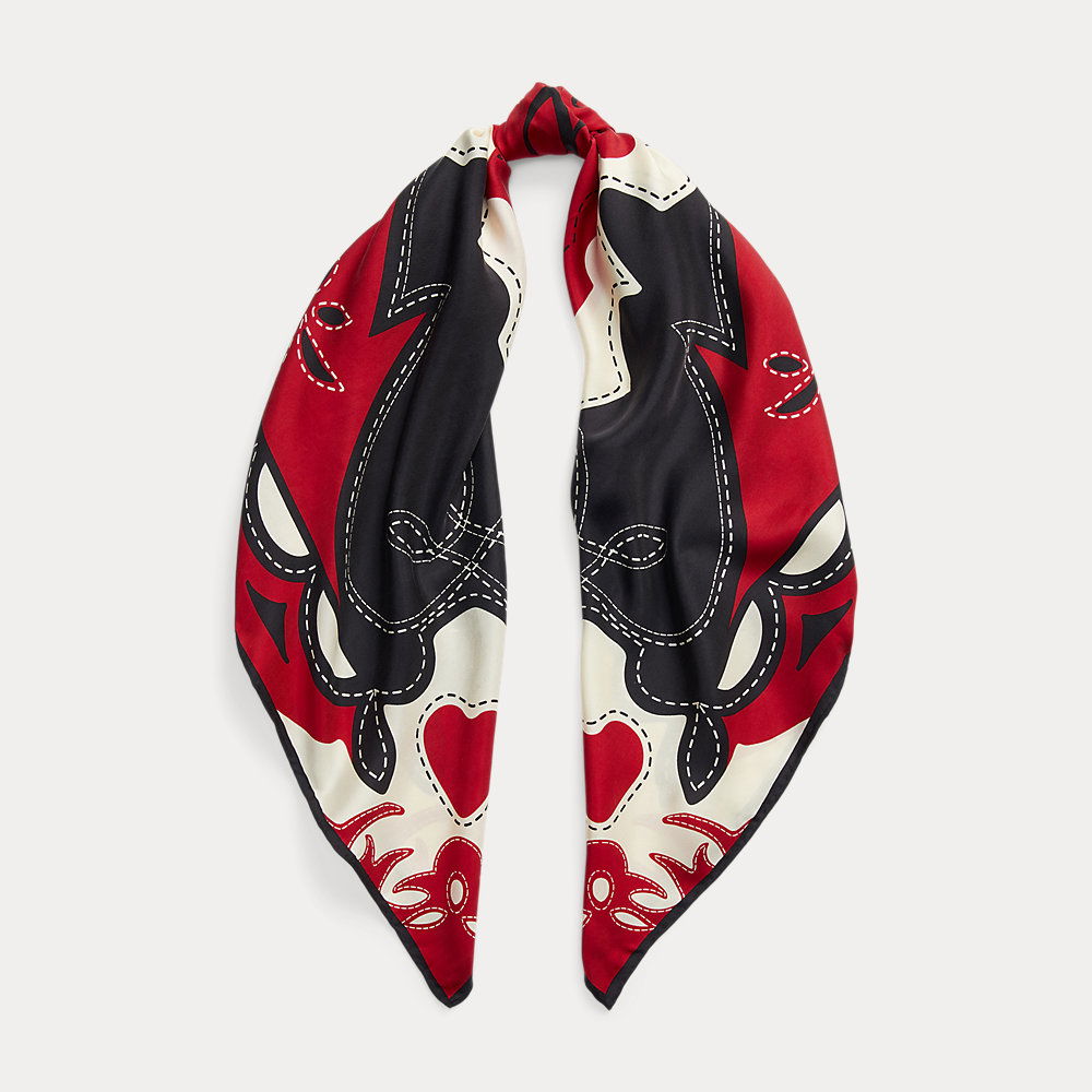 POLO RALPH LAUREN Logo Western Silk Scarf | Endource