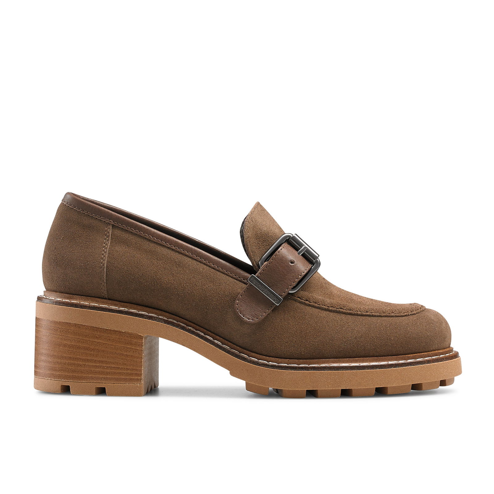 RUSSELL & BROMLEY Polly Buckle Loafer With Low Stack Heel | endource