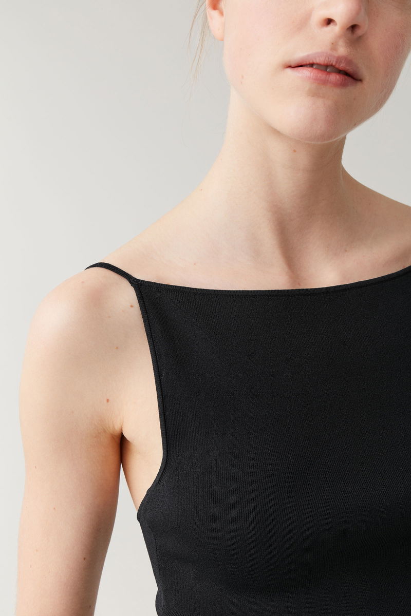 COS Knitted Strap Top in Midnight Blue | Endource