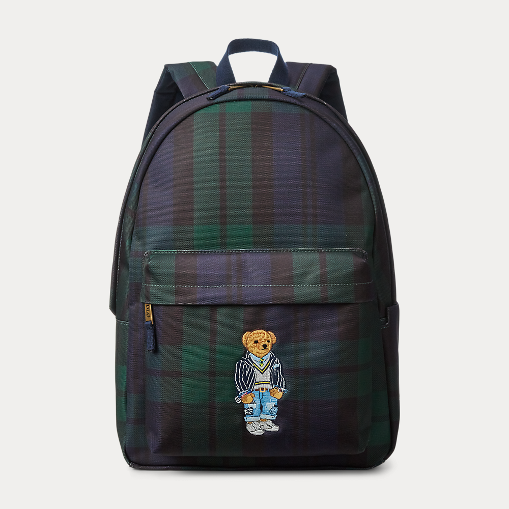 RALPH LAUREN Plaid Polo Bear Backpack in Green | endource