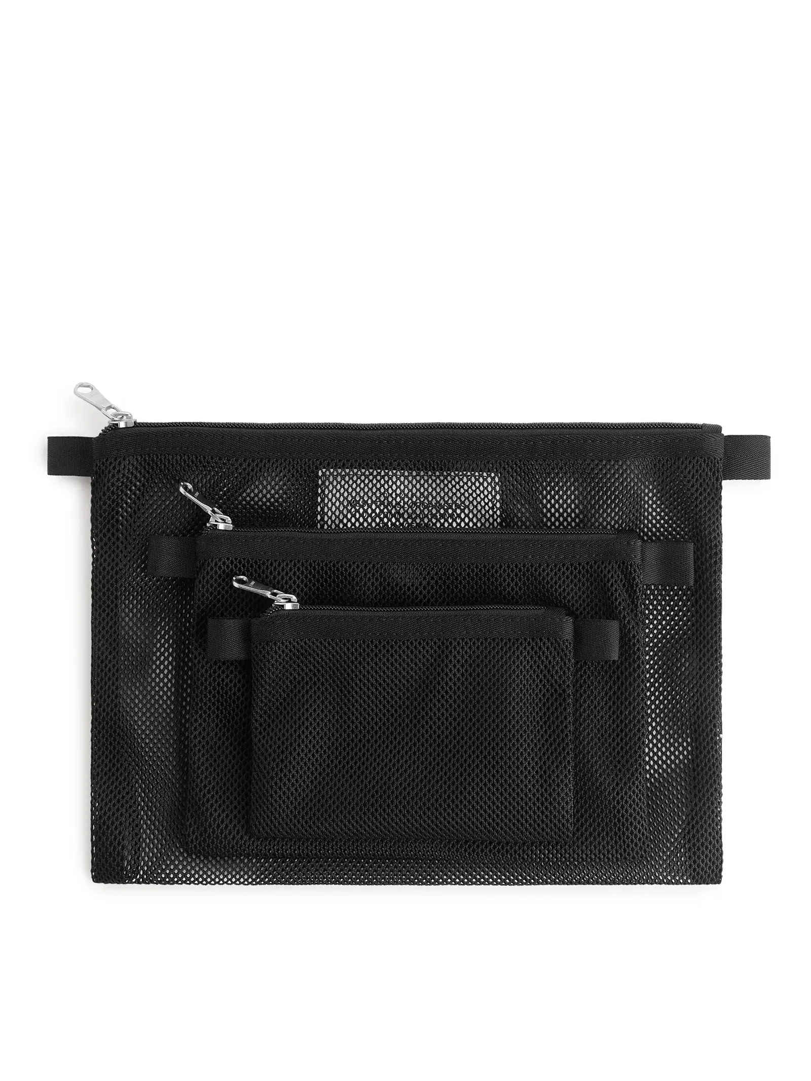 ARKET Mesh Travel Organisers in Black | endource