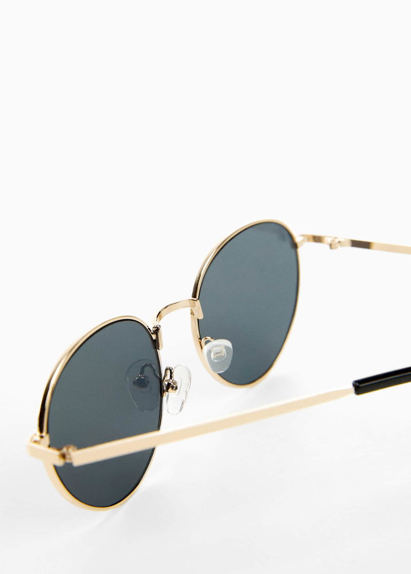 Mango Round Metal Rimmed Sunglasses In Gold Endource