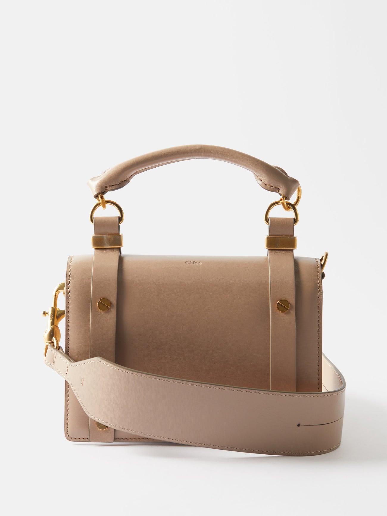 CHLOÉ Ora Studded Cross-Body Bag in Beige | Endource