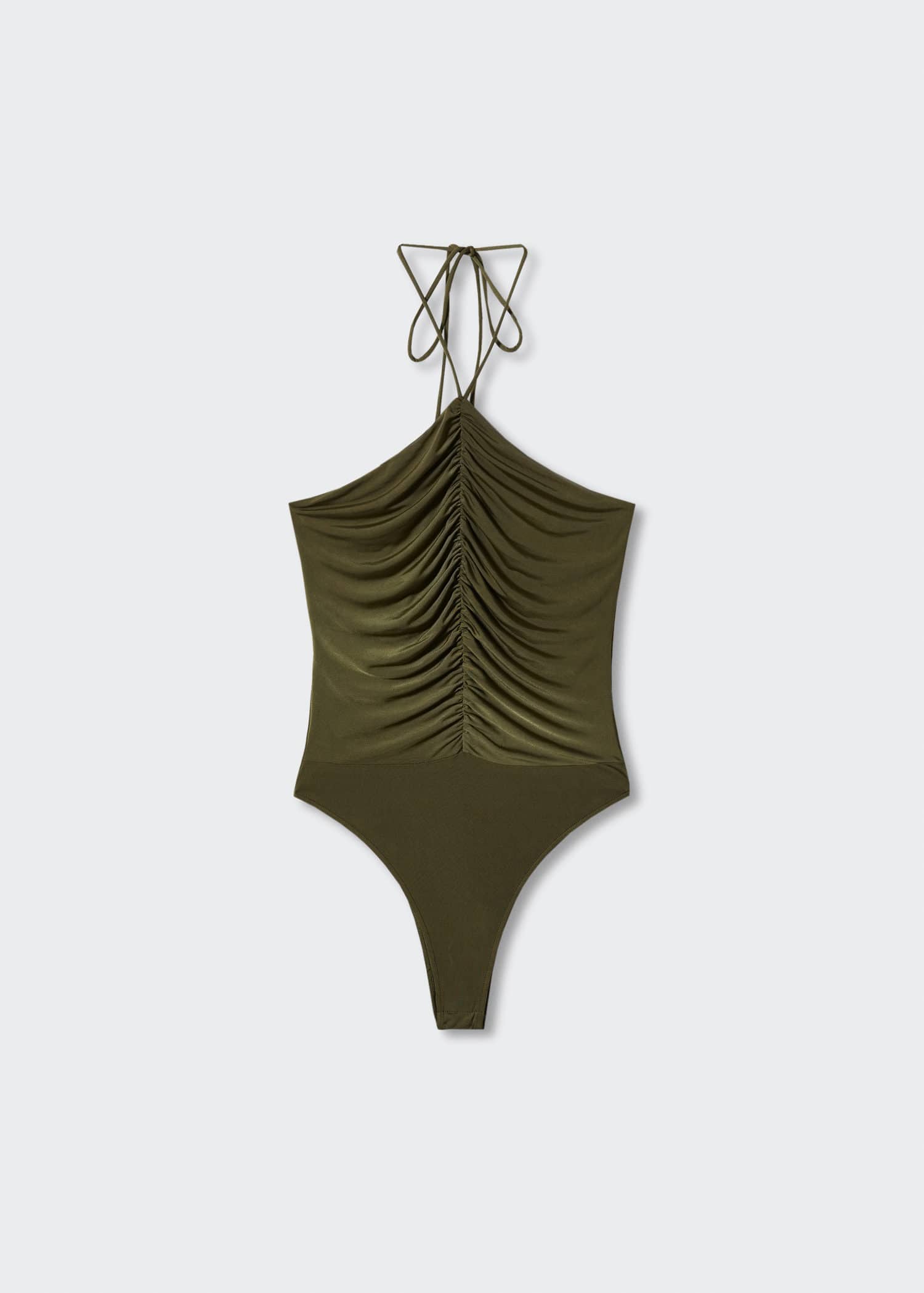 MANGO Halter Neck Body in Khaki | Endource