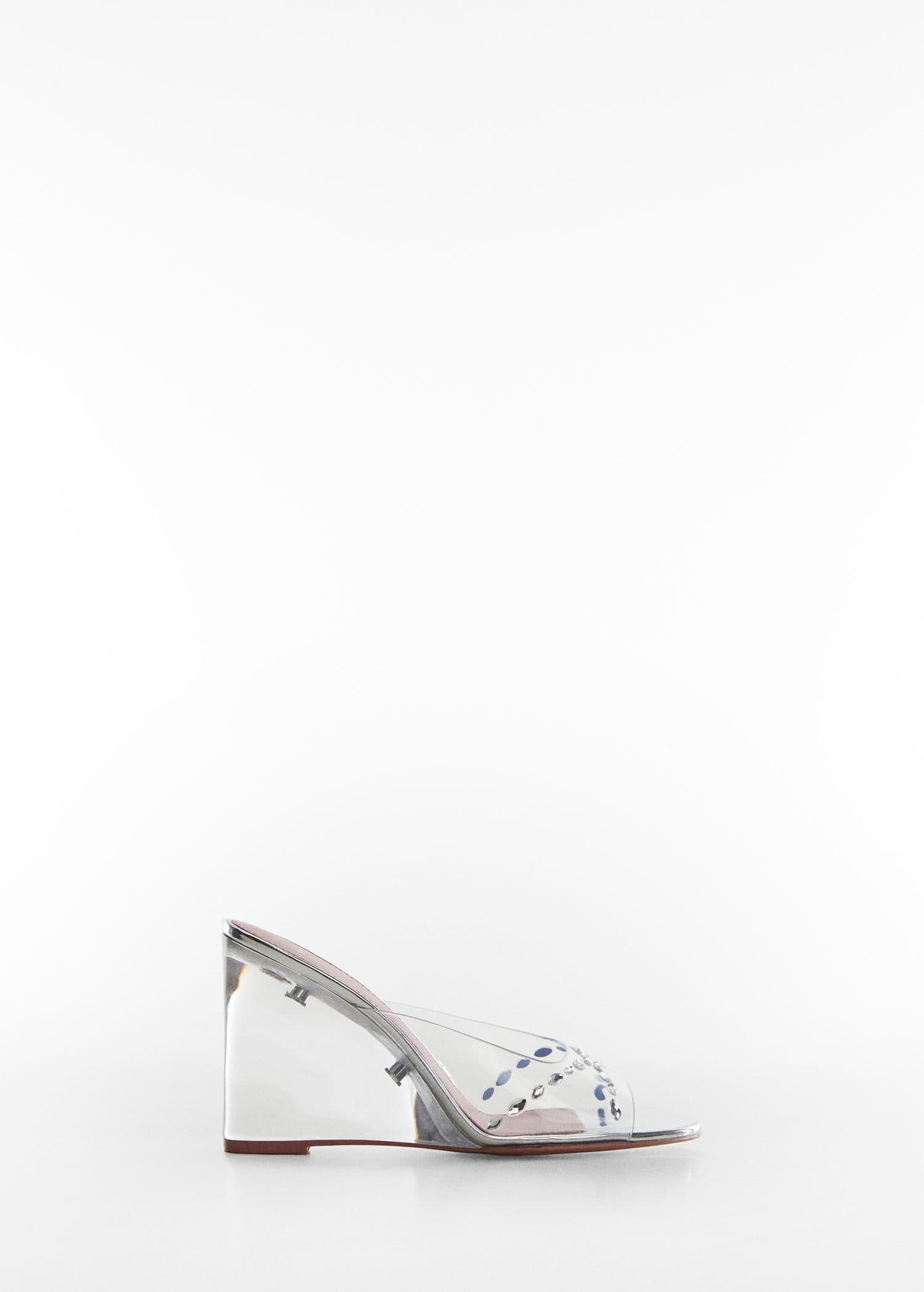 MANGO Transparent Vinyl Wedge Sandal in Silver | endource