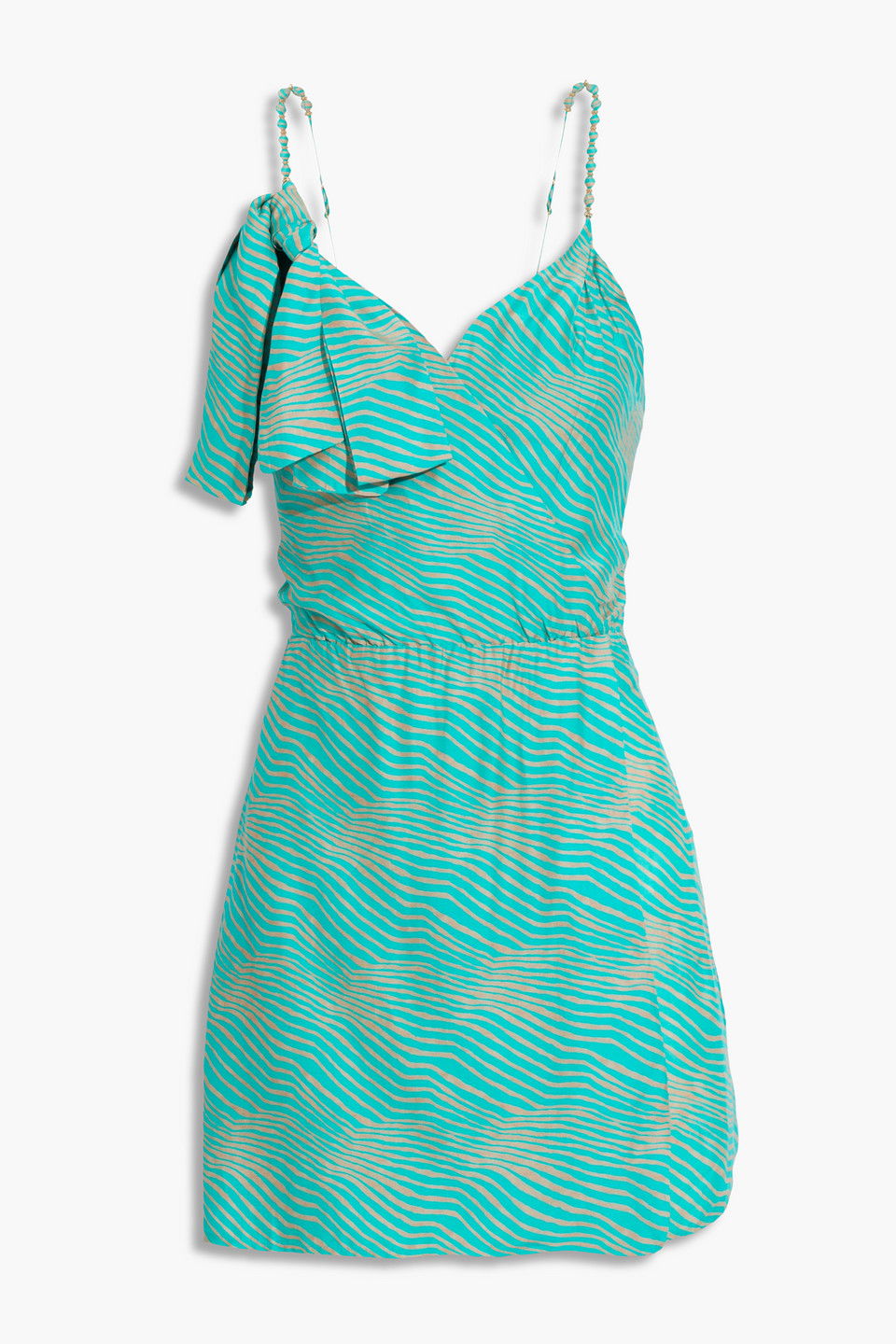 VIX PAULA HERMANNY Lyssa Wrap-Effect Printed Crepe De Chine Mini Dress ...