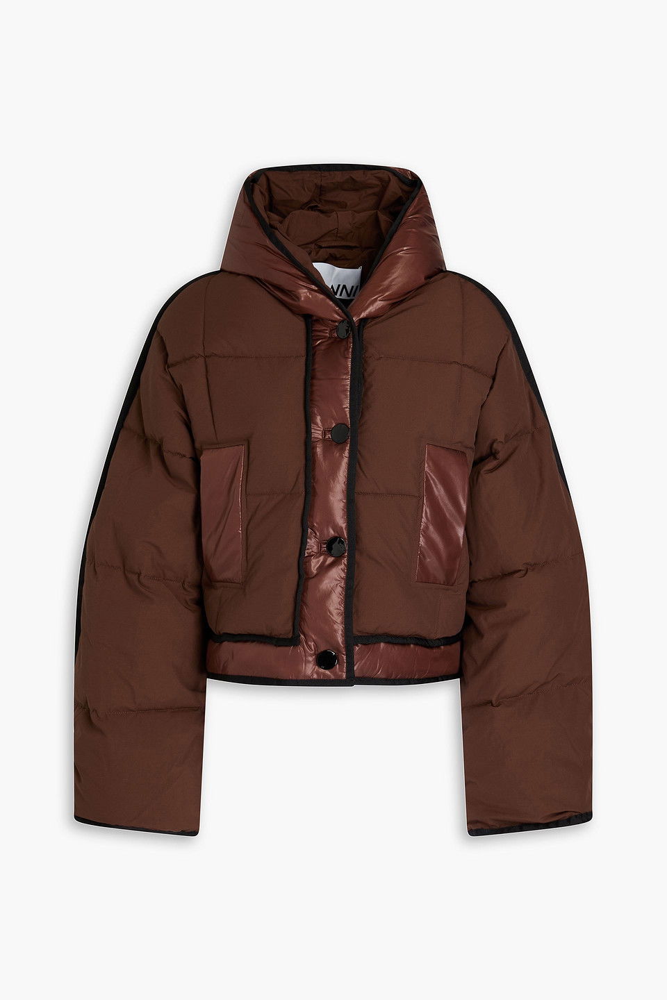 GANNI Quilted Ripstop And Shell Hooded Jacket | endource