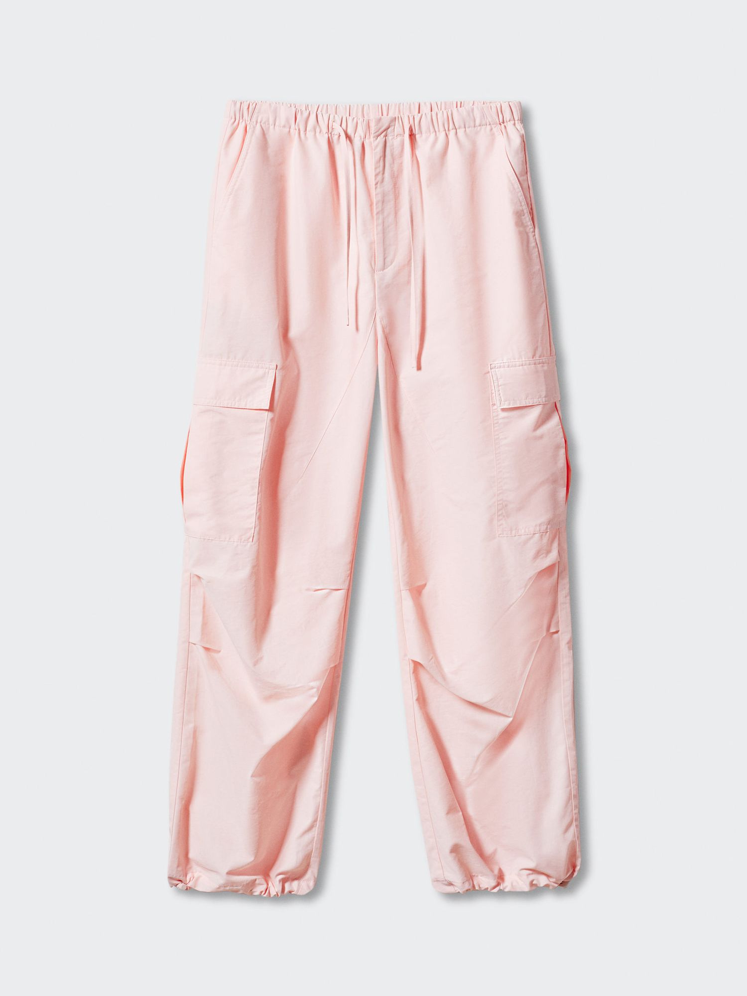 MANGO Joanne Parachute Cargo Trouser in Light Pastel Pink | endource