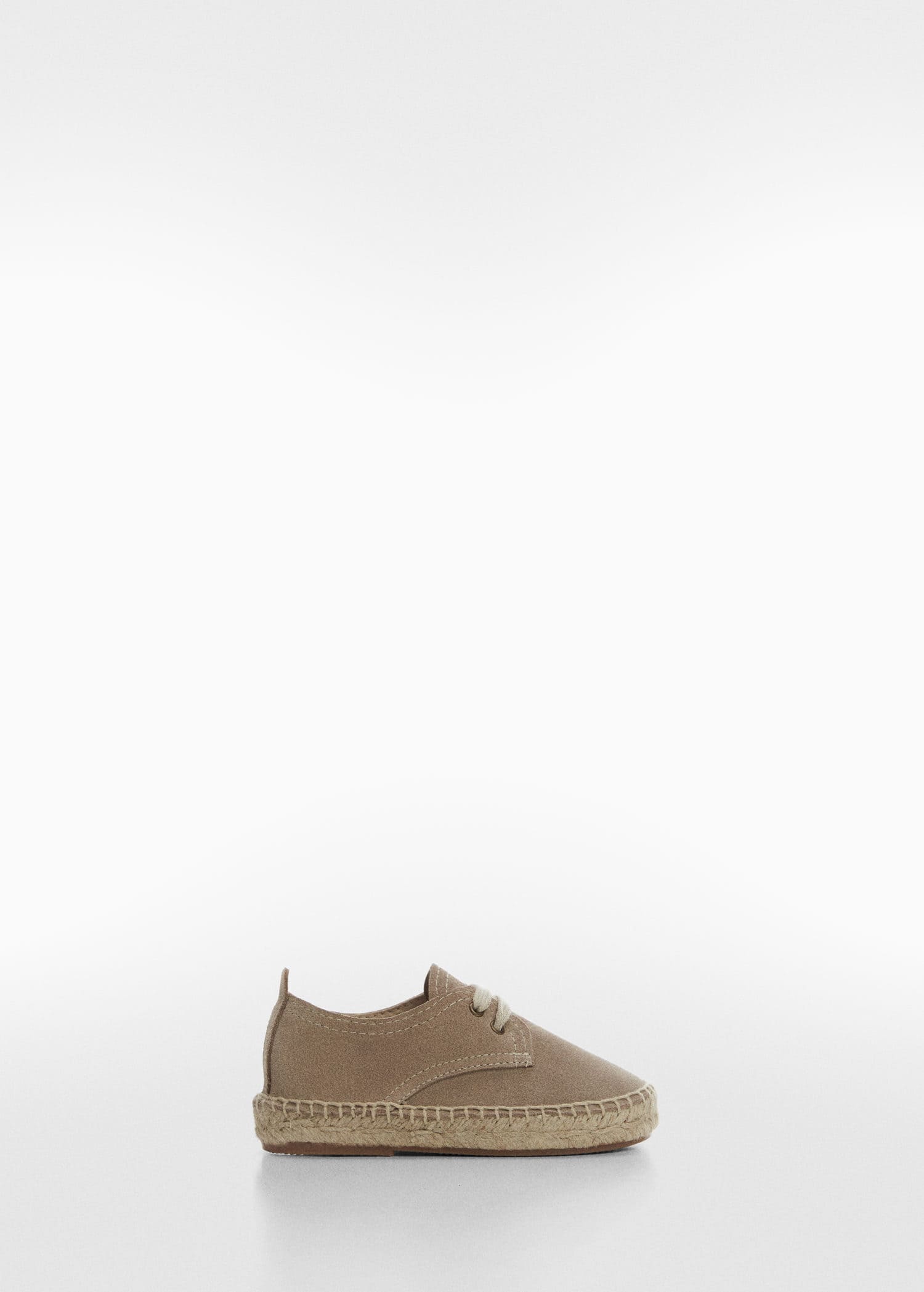 MANGO Laces Suede Espadrilles in Light/Pastel Brown | endource