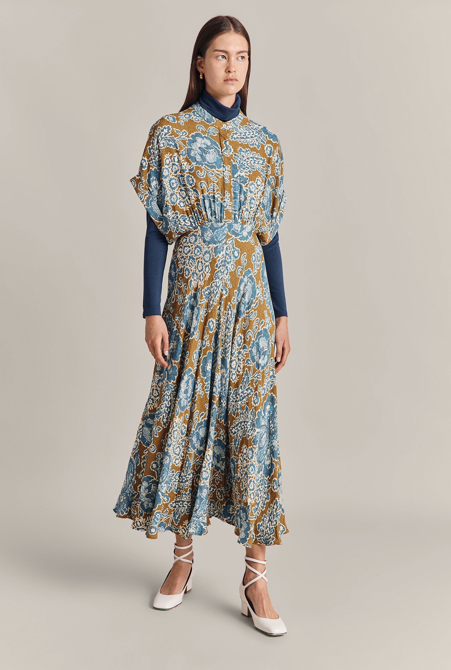 GHOST Harriet Crepe Midi Dress | endource