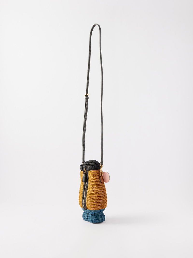 ANYA HINDMARCH Mr Potato Head Raffia Cross-Body Bag in Brown | endource