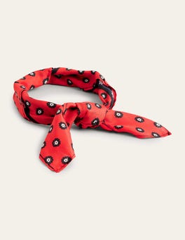 BODEN Silk Scarf in Black, Petunia Bud | endource