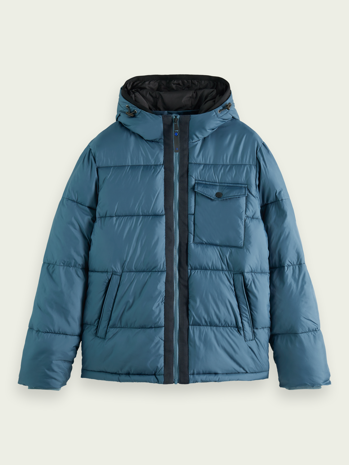 SCOTCH & SODA Hooded Puffer Jacket in Steel | endource