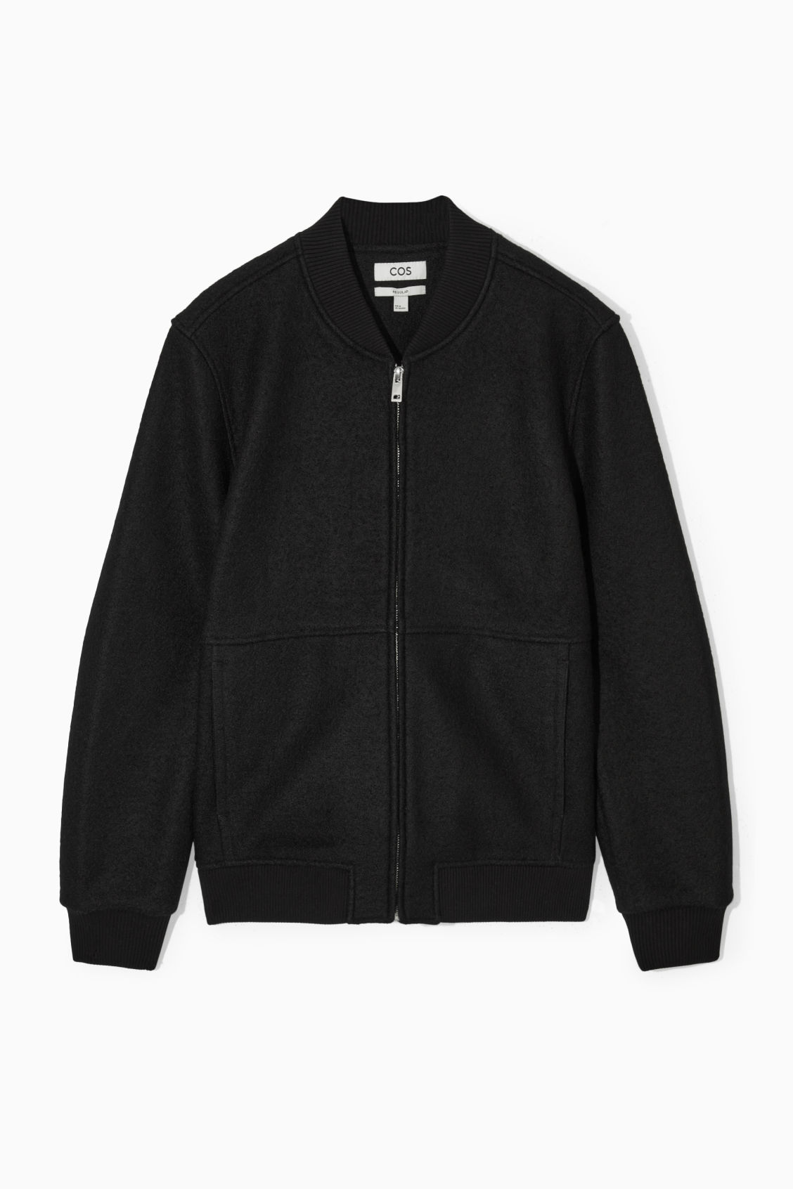 COS Wool Bomber Jacket in BLACK | endource