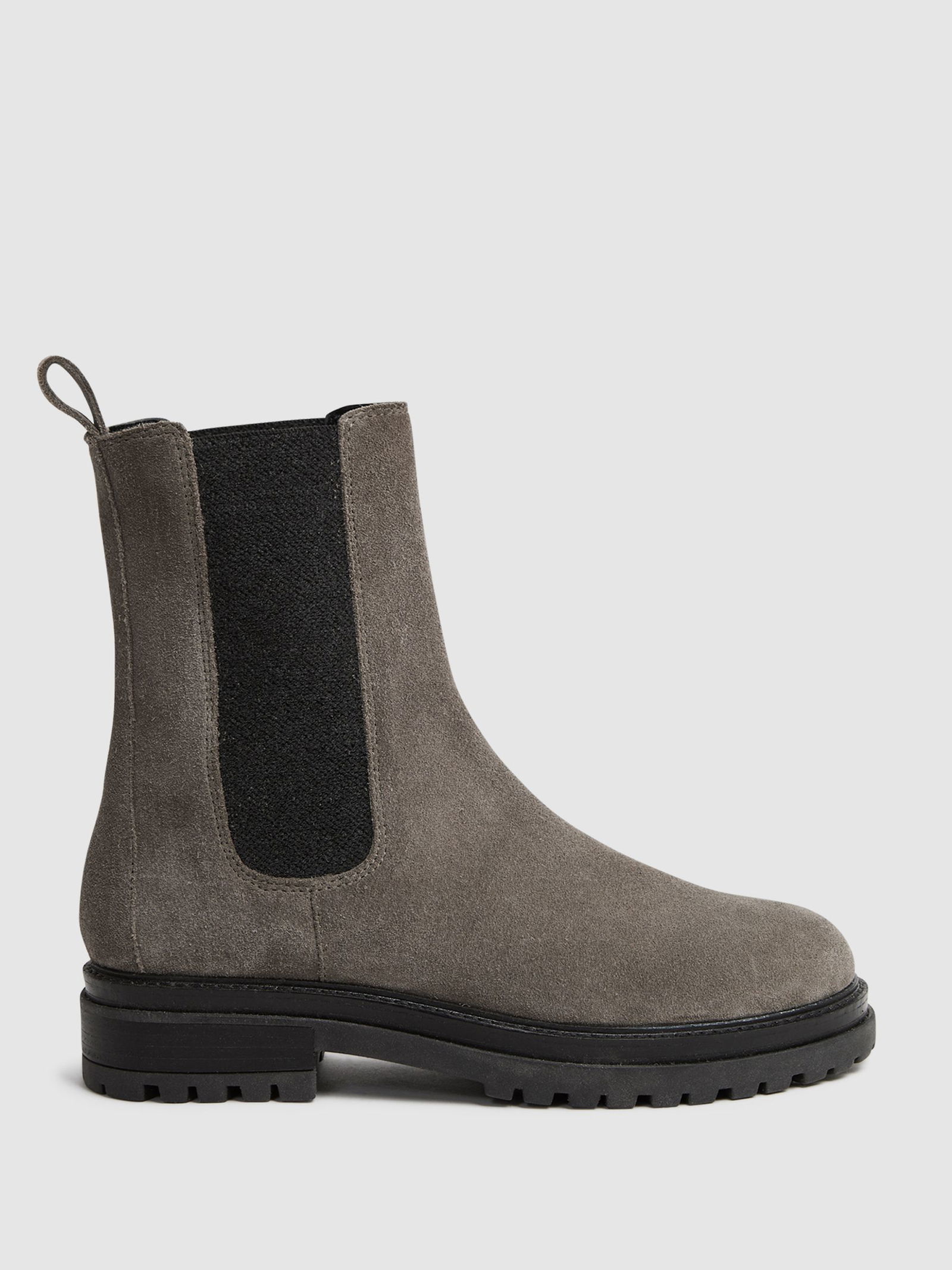 REISS Thea Suede Chelsea Boots in Grey | Endource