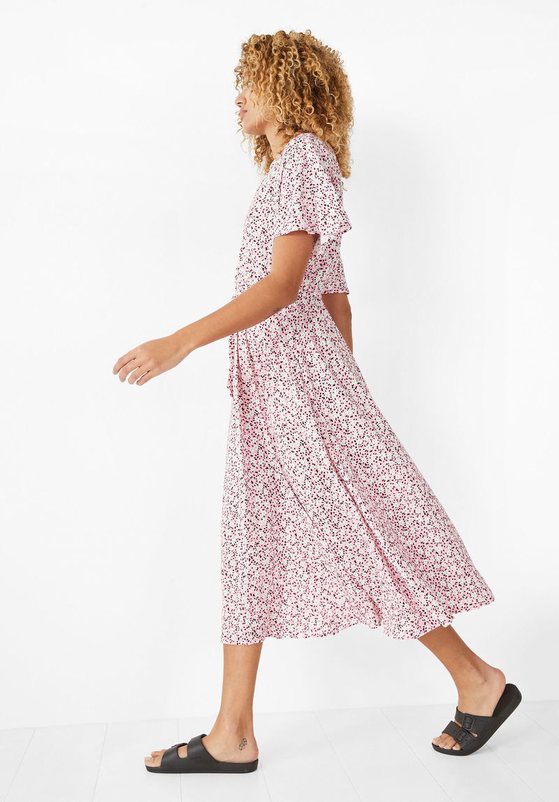 HUSH Yasmin Midi Dress in Mini Daisy Pink | Endource