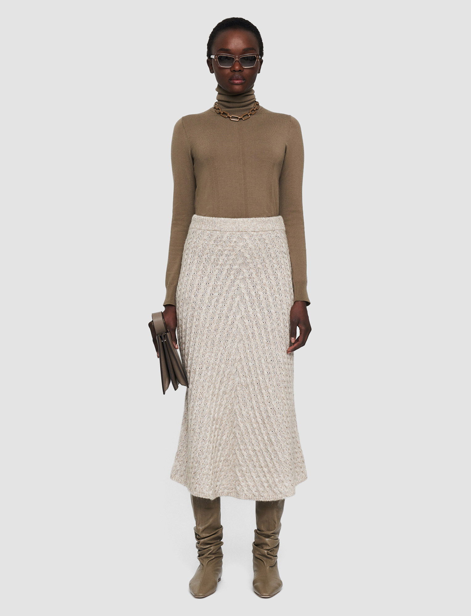 JOSEPH Fuzzy Cable Knit Skirt | endource