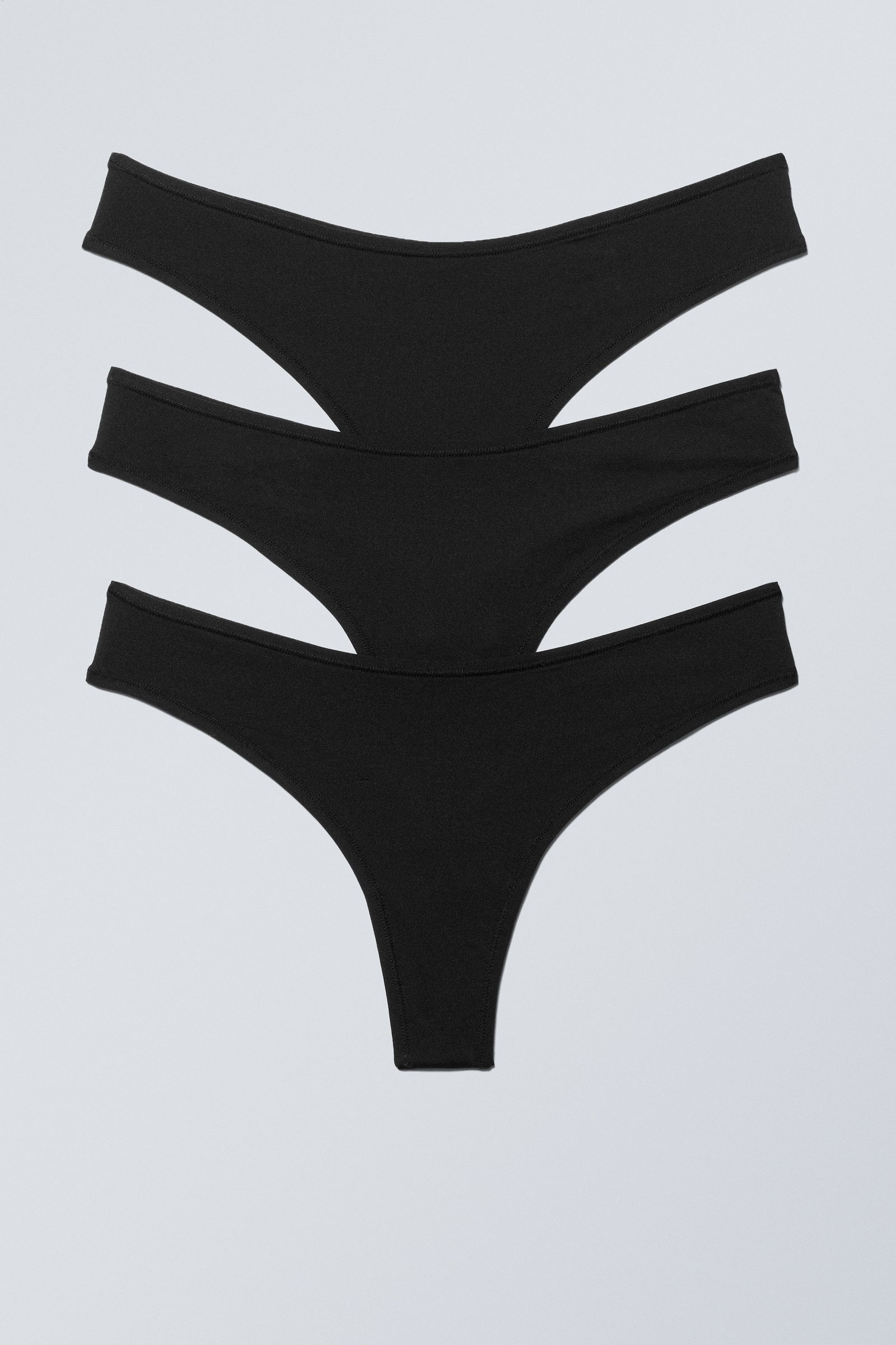 Weekday 3 Pack Soft Thongs In Black Endource
