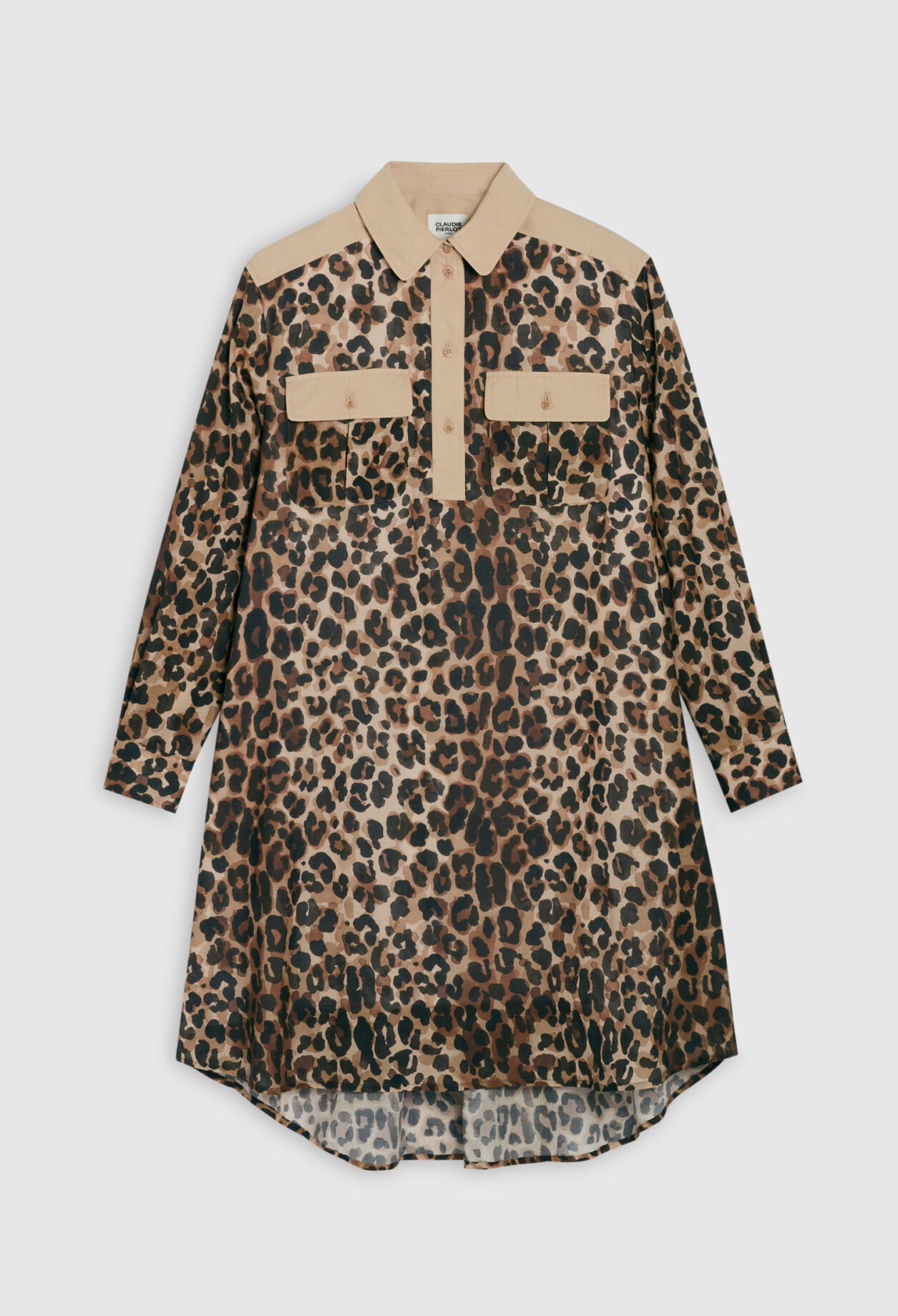 CLAUDIE PIERLOT Leopard Midi Shirt Dress | endource CLAUDIE PIERLOT Leopard Midi Shirt Dress | endource