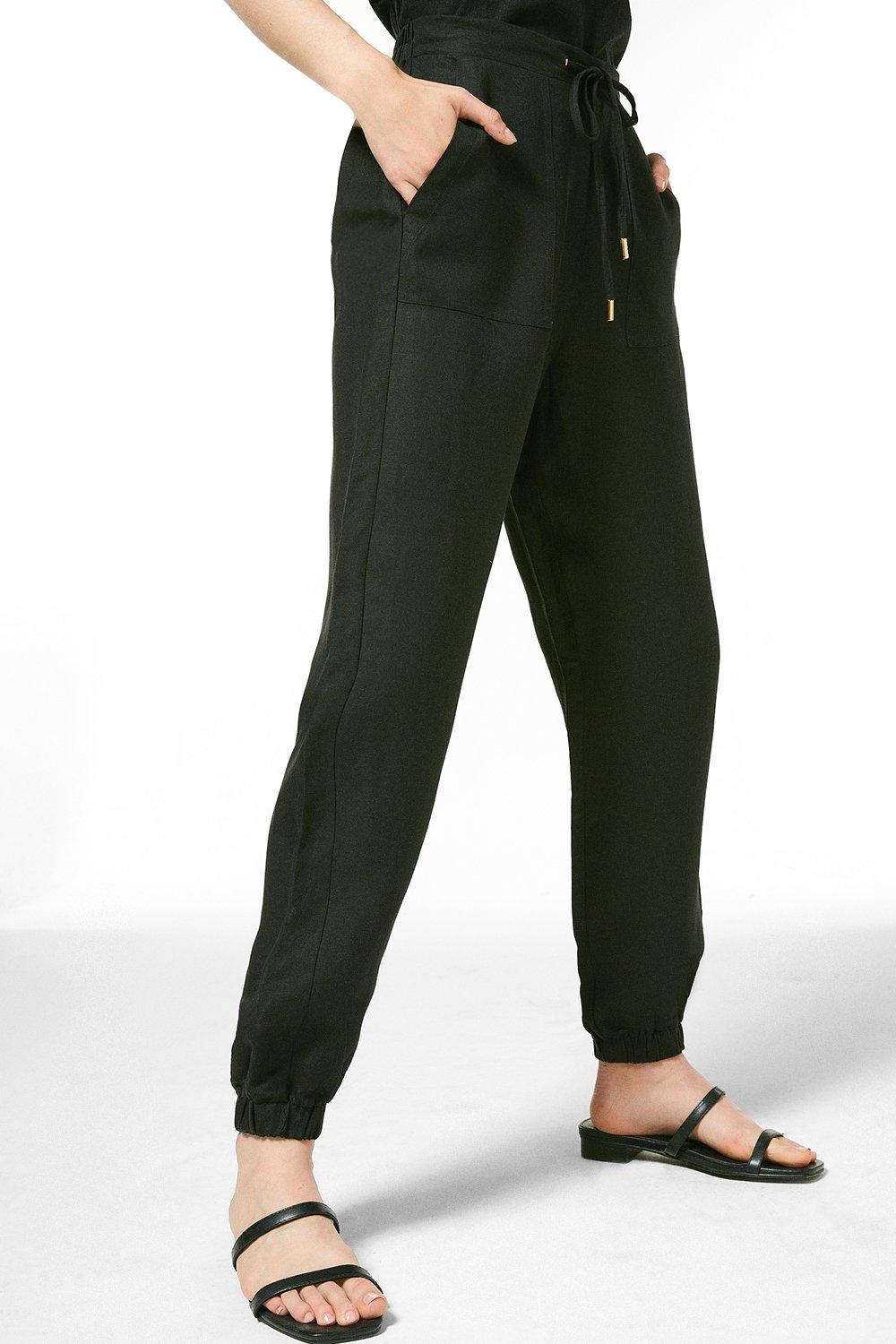 KAREN MILLEN Linen Rib Waist Jogger | endource
