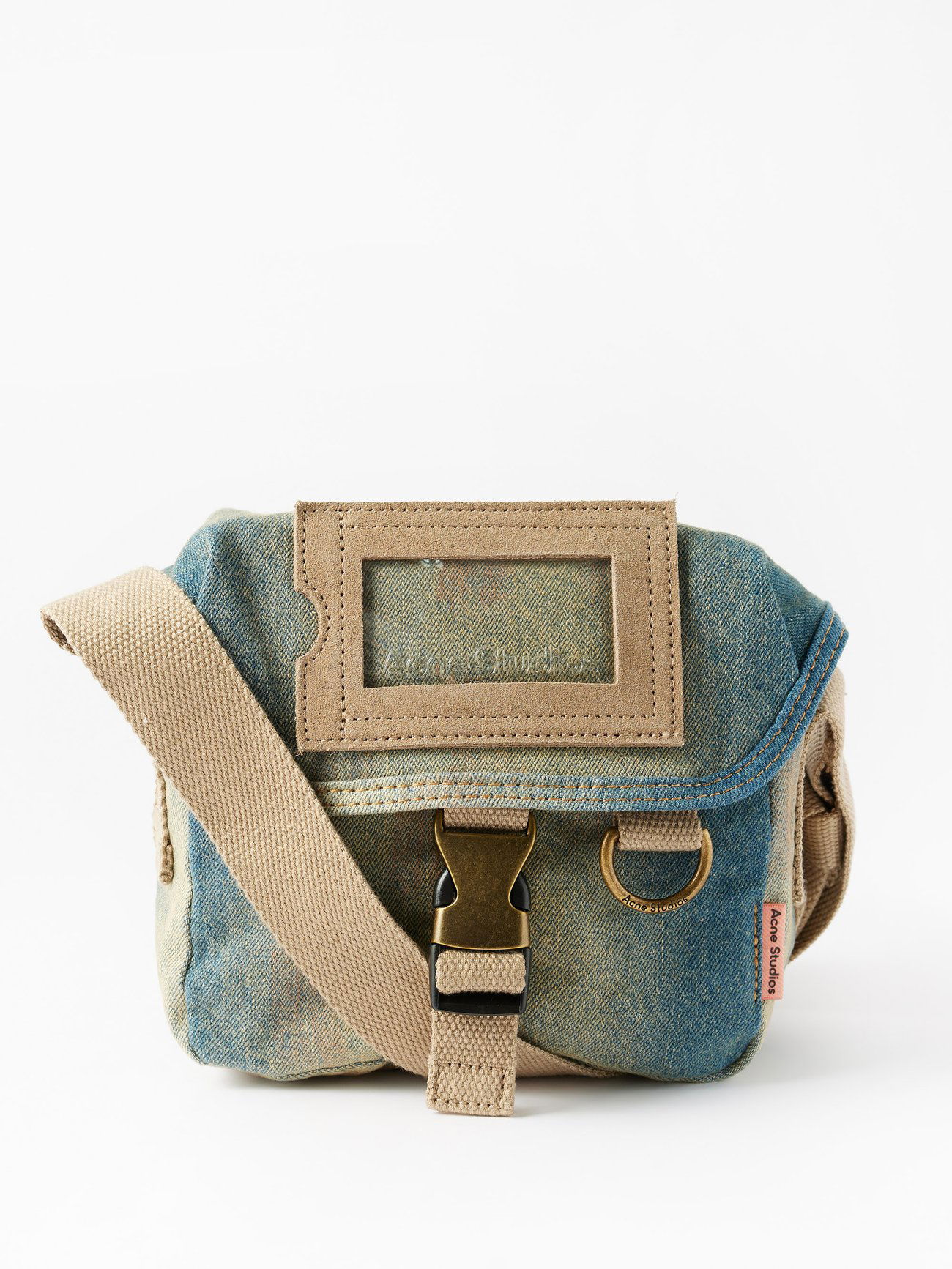 ACNE STUDIOS Post Penicillin Mini Denim Cross-Body Bag in Blue | endource