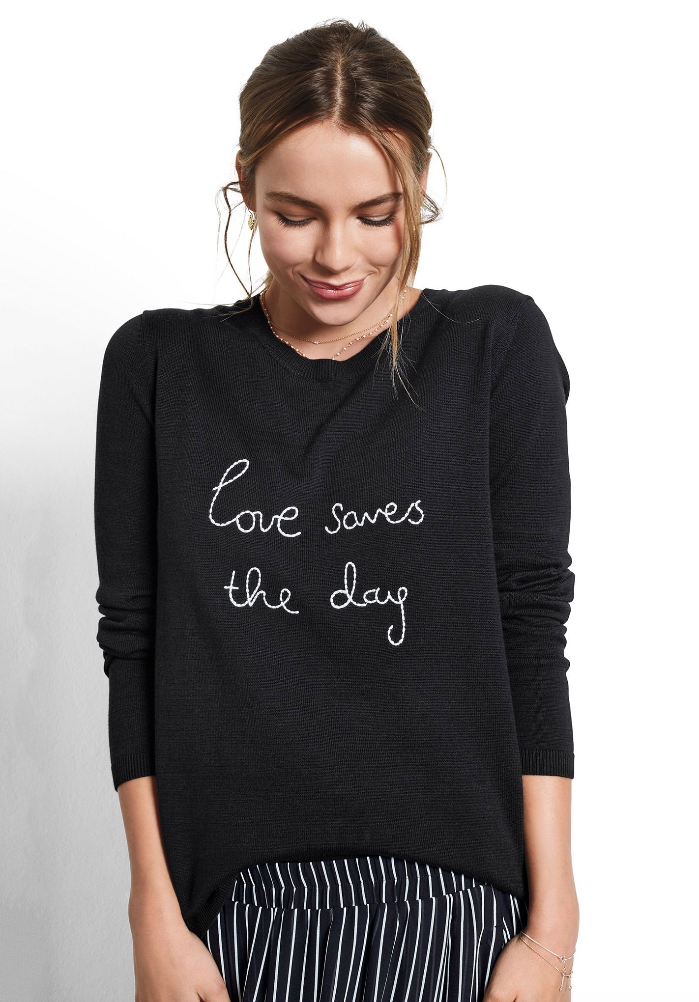 HUSH Love Saves The Day Jumper in Rose Dust Marl/Dress Blue | endource