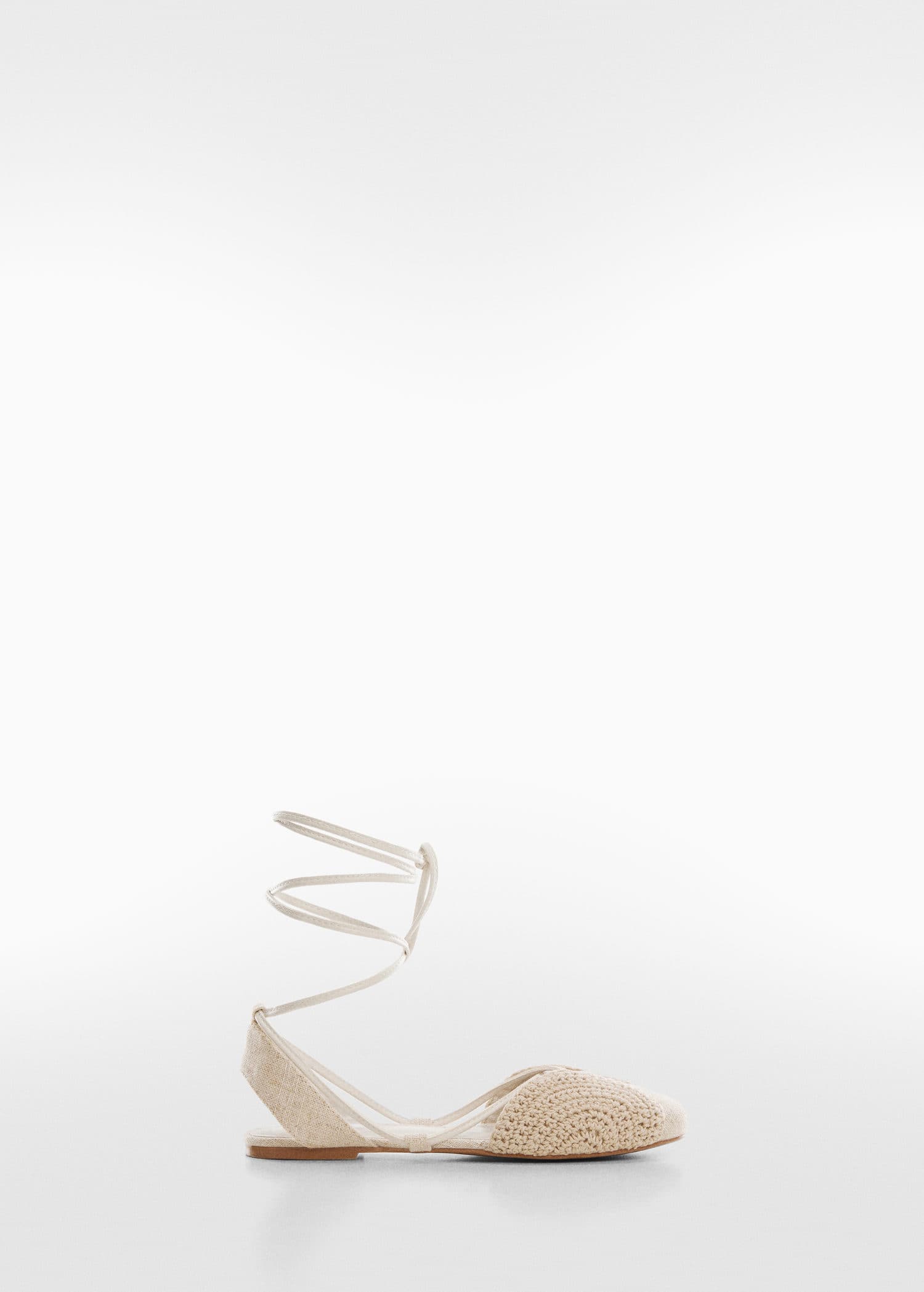 MANGO Flat Strips Shoes in Sand | endource