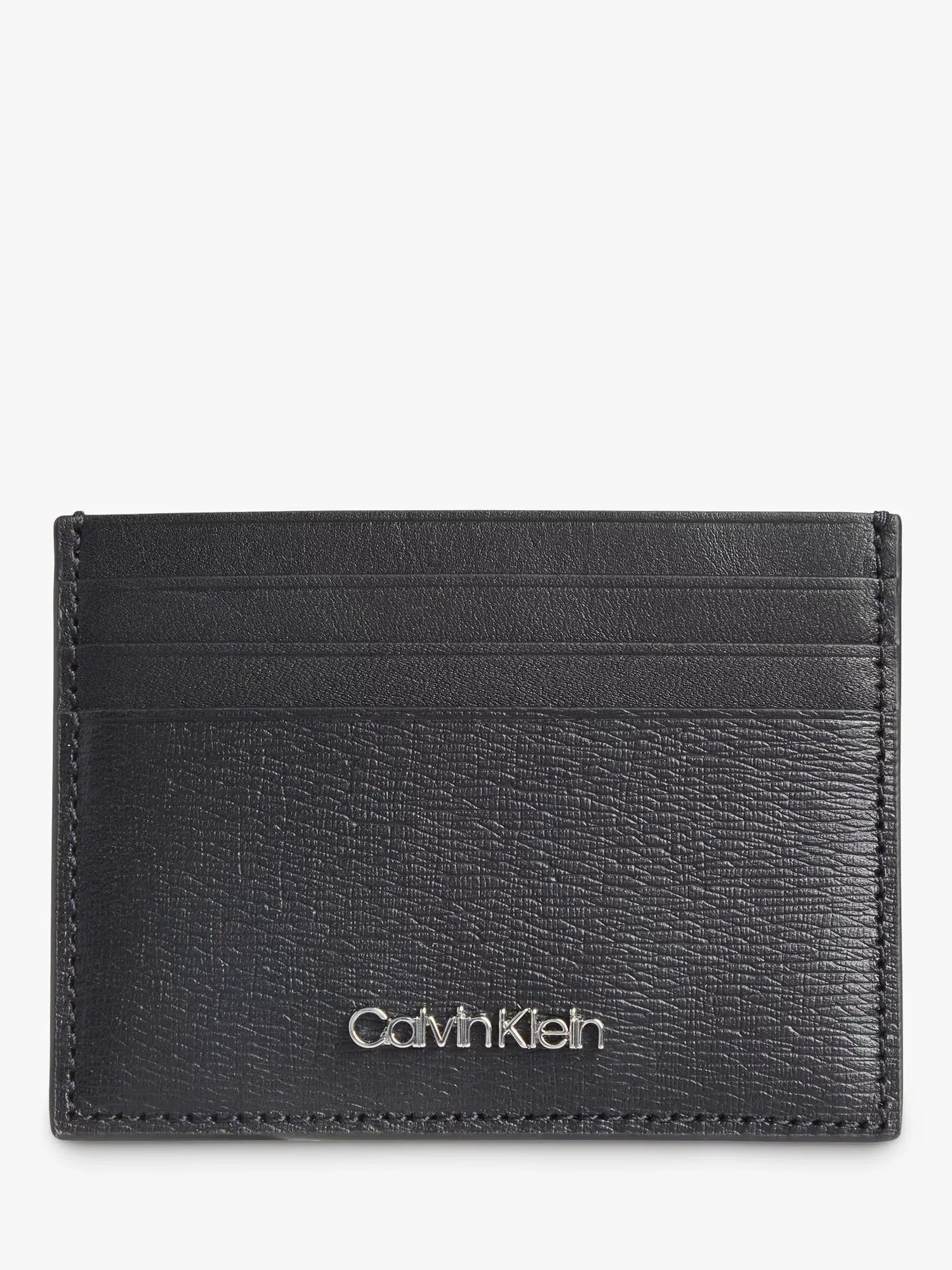 CALVIN KLEIN Minimalism Leather Card Holder in Black | endource