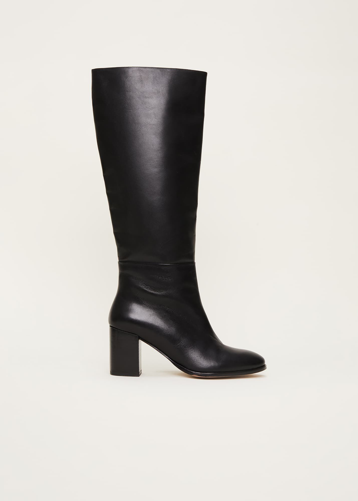 PHASE EIGHT Leather Knee High Boots in Black | endource