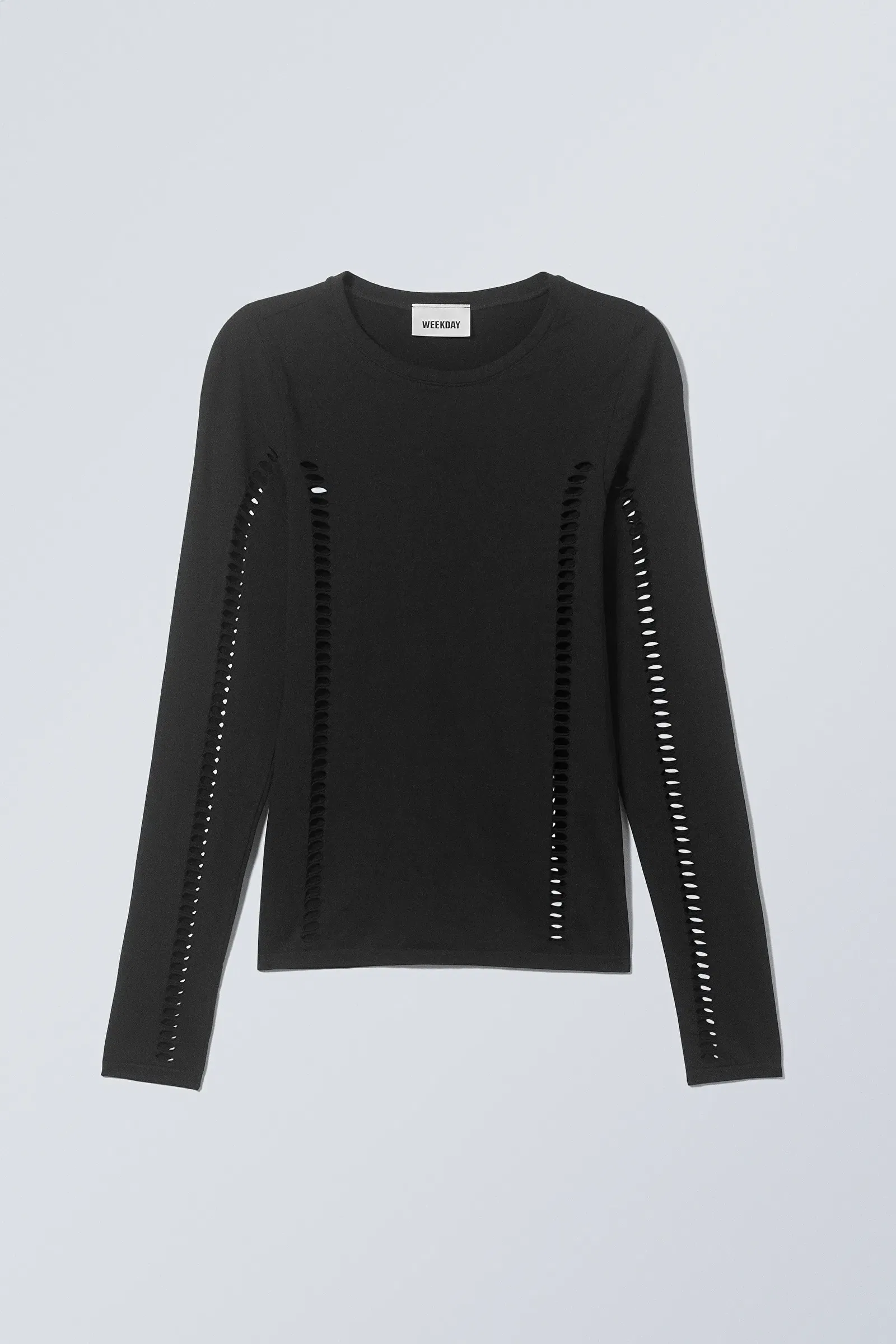 WEEKDAY Rachel Cut Out Long Sleeve in Black | endource