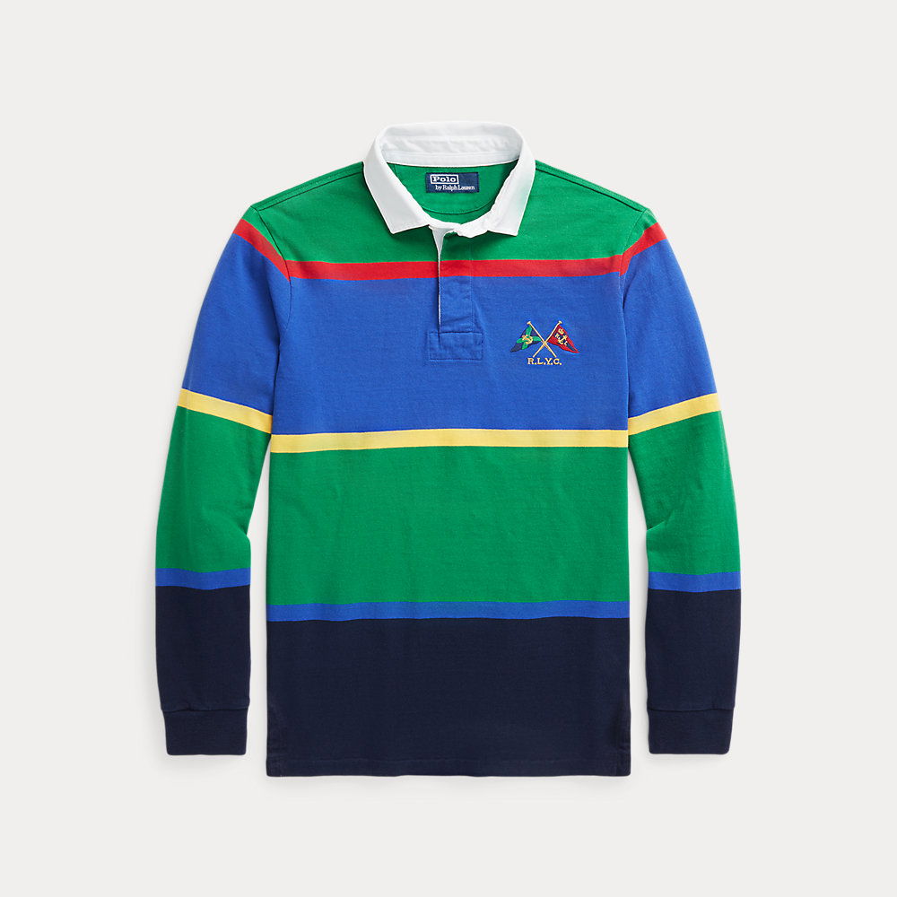 POLO RALPH LAUREN Classic Fit Striped Jersey Rugby Shirt in Multi | Endource