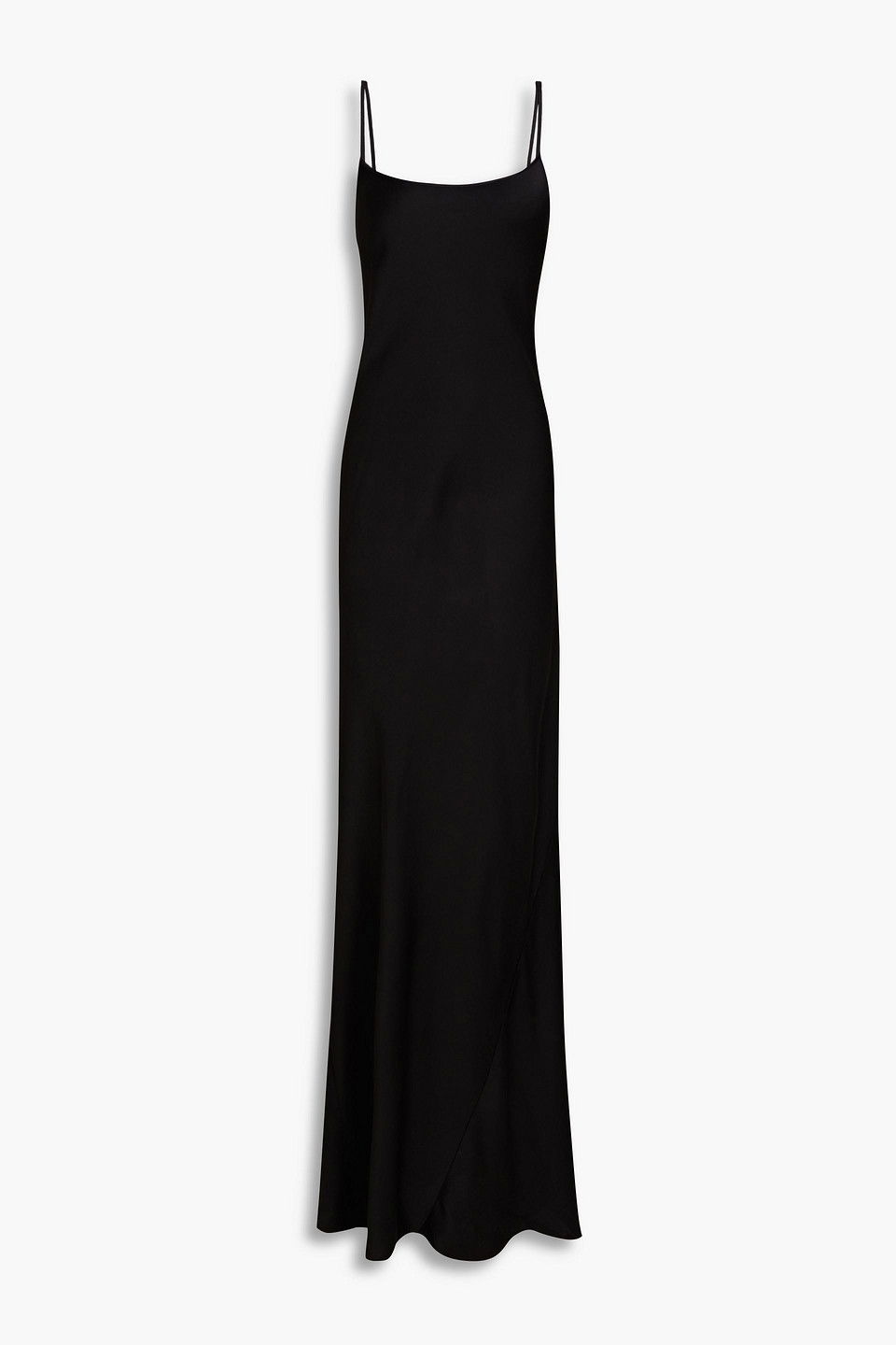 VICTORIA BECKHAM Cami Draped Satin-Crepe Maxi Dress in Black | Endource