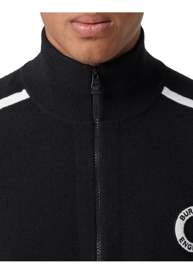 BURBERRY Logo Graphic Wool Blend Funnel Neck Sweater | Endource