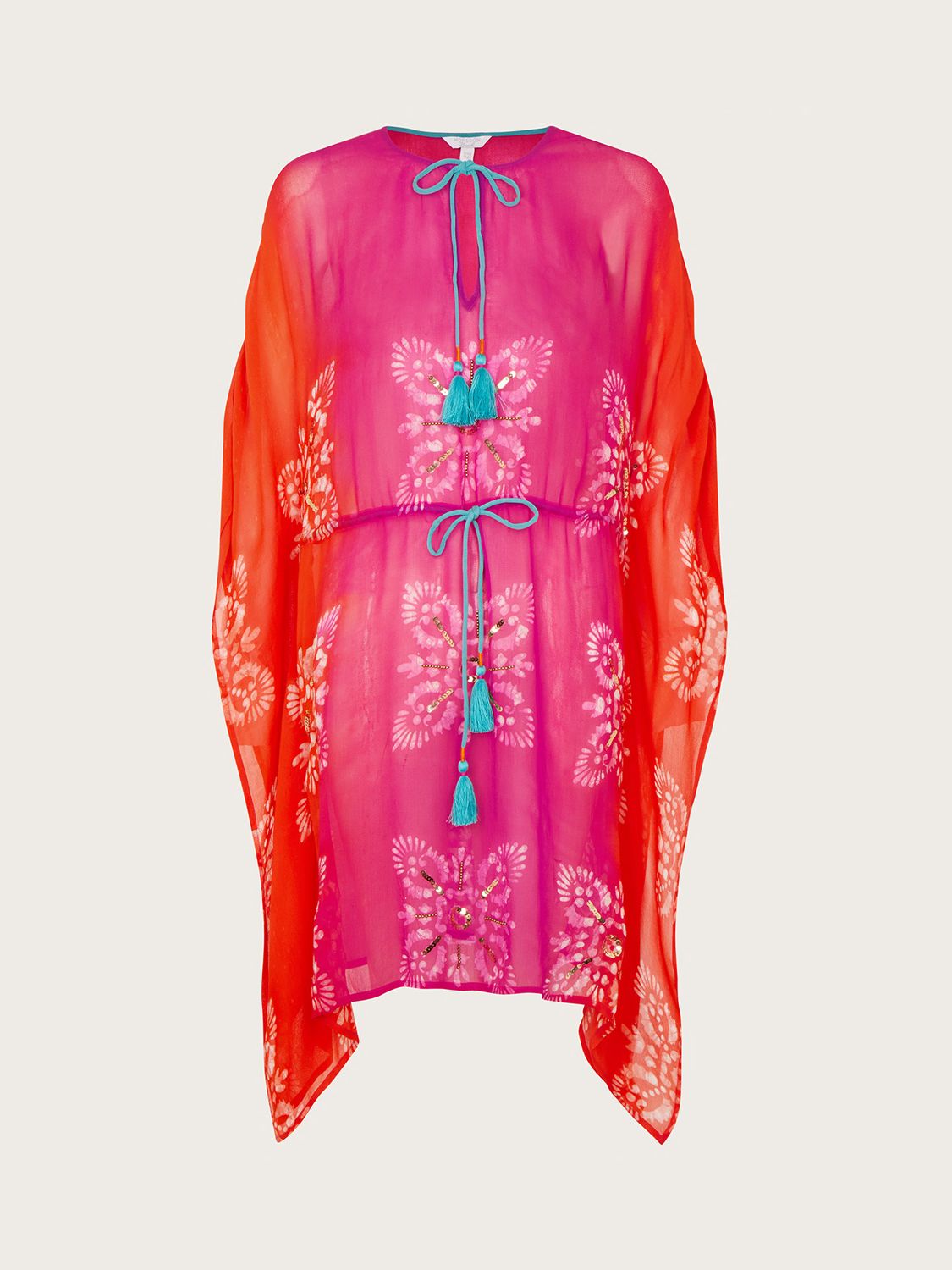 Monsoon Batik Embellished Kaftan In Pink Endource