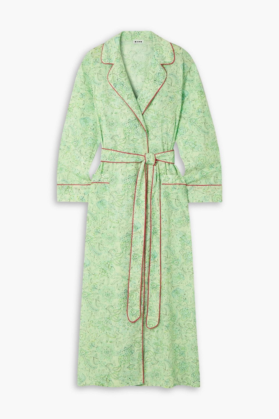 RIXO Paisley Robe in Green | endource