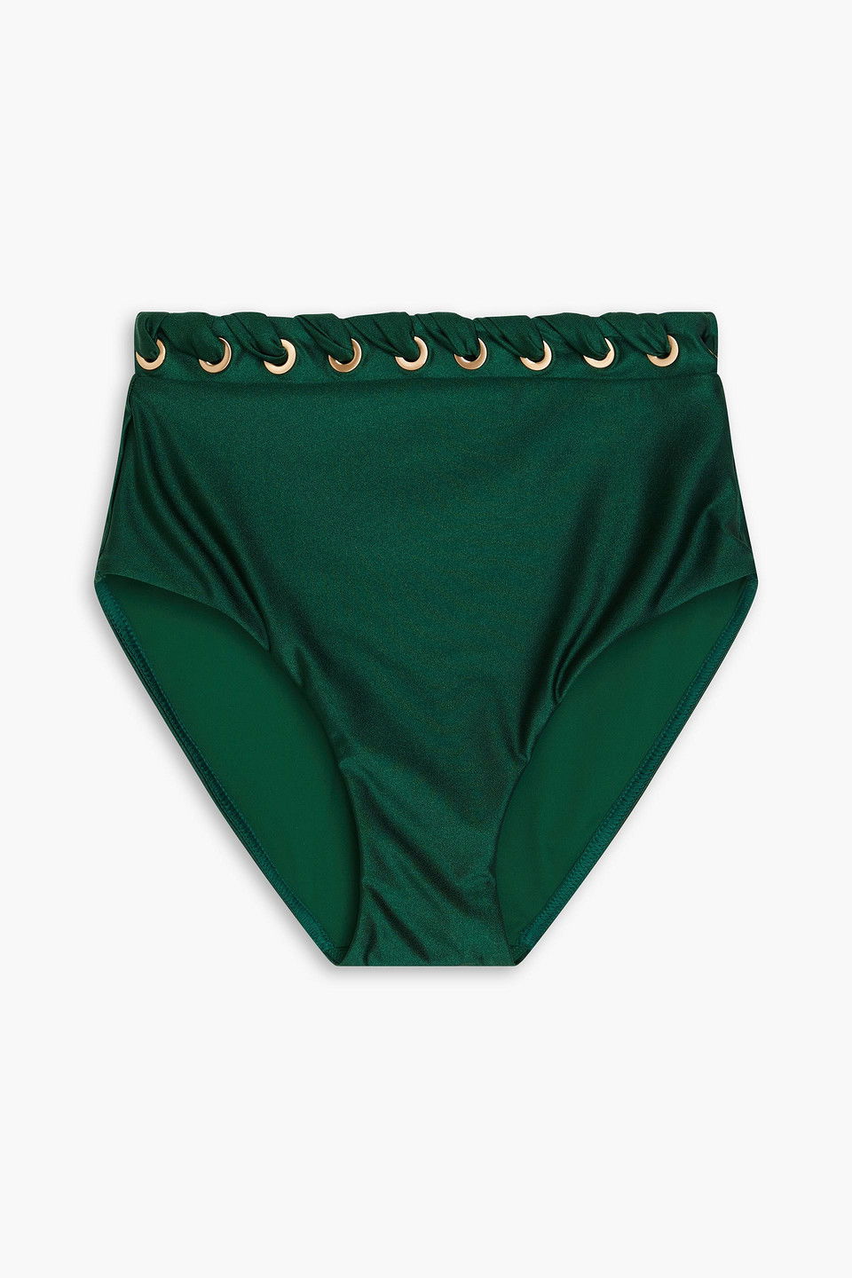 Zimmermann Devi Eyelet Embellished Bikini Briefs In Green Endource